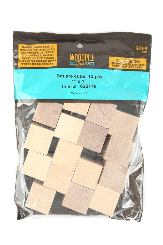 Woodpile Fun, Wooden Craft Cubes, 1 inch, Natural, 16 Count | Mardel ...