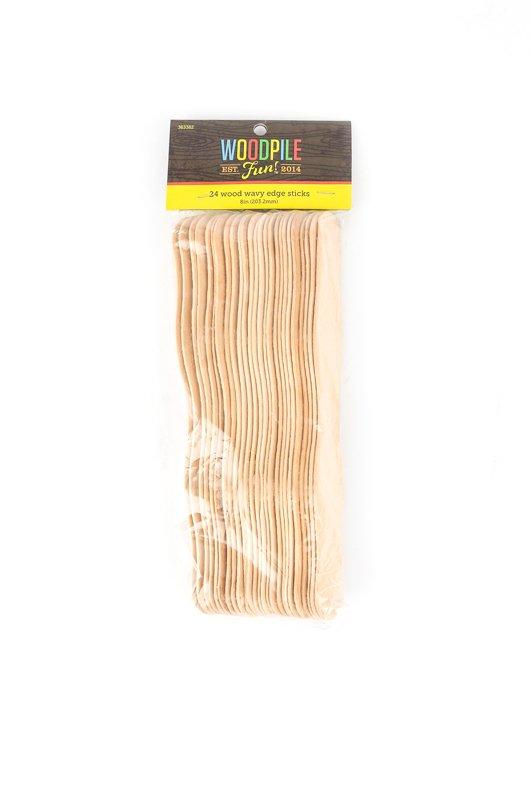 Woodpile Fun, Wooden Wavy Edged Fan Sticks, 8 inches, 24 Count | Mardel ...