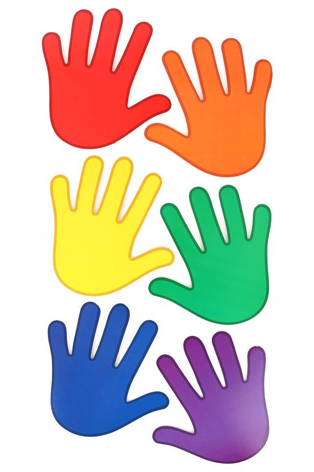 Colorful Hand Large Cutouts, 36 Pieces | Mardel | 3463007