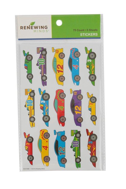 Renewing Minds, Multi-Colored Race Car Stickers, Pack of 75 | Mardel ...