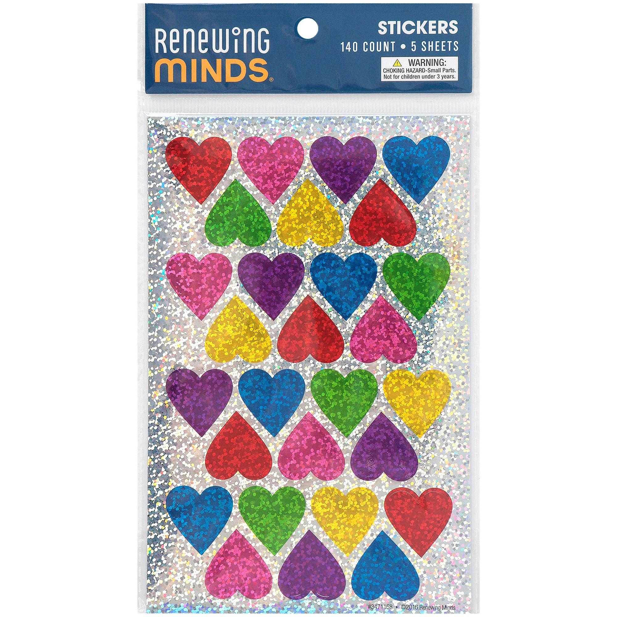 Heart Sparkle Stickers, Assorted Colors, Pack of 140 | Mardel | 3471158