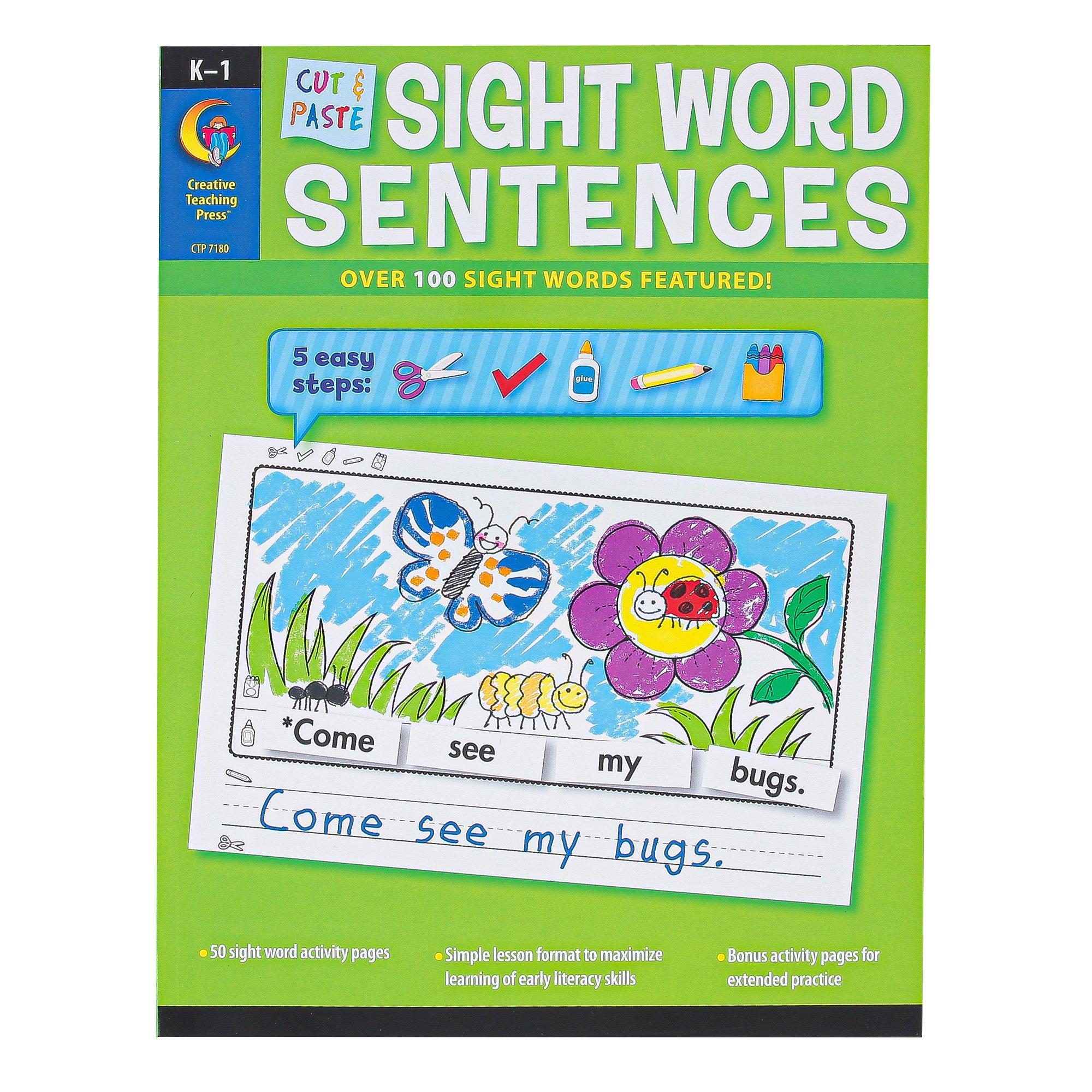 Cut and Paste Sight Words Sentences Workbook, Grades K-1 | Mardel | 3546199