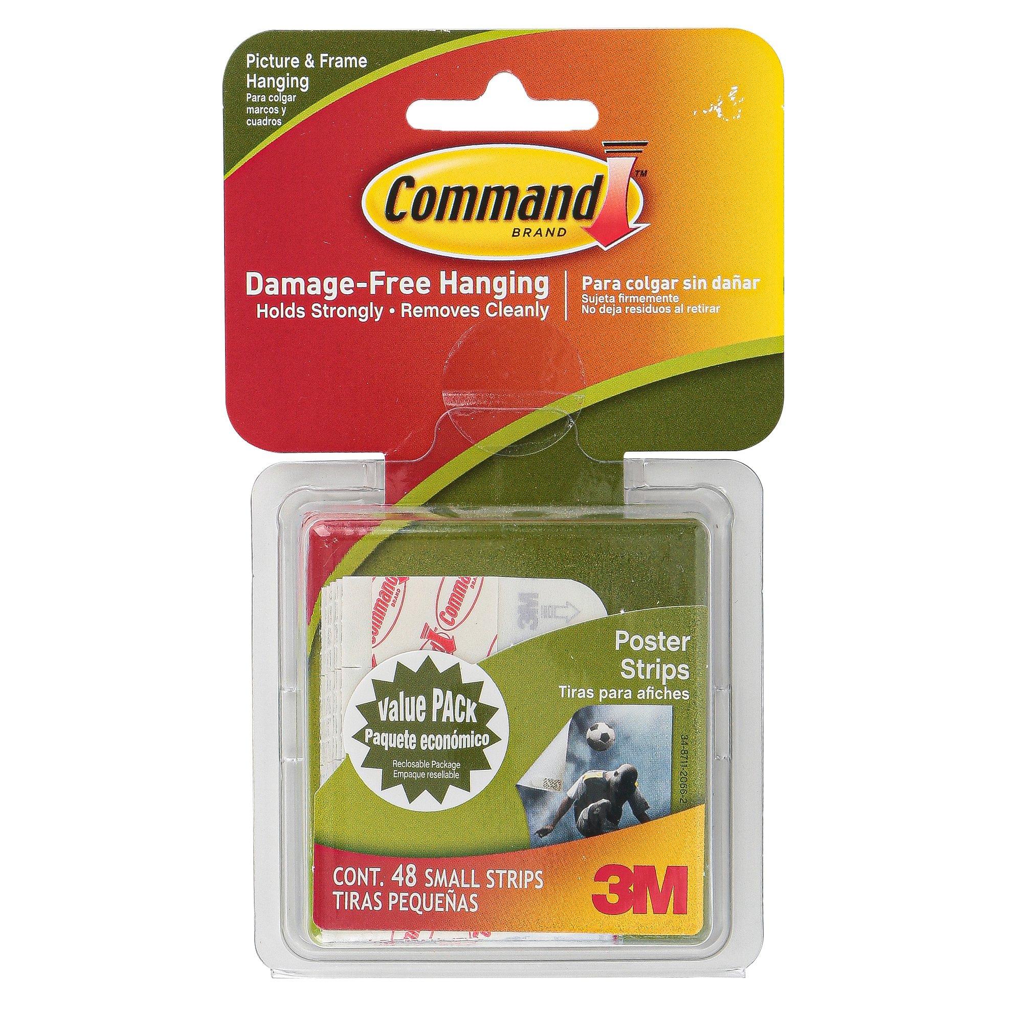 Command, Poster Hanging Strips, Small, White, 48 Pieces | Mardel | 3589710