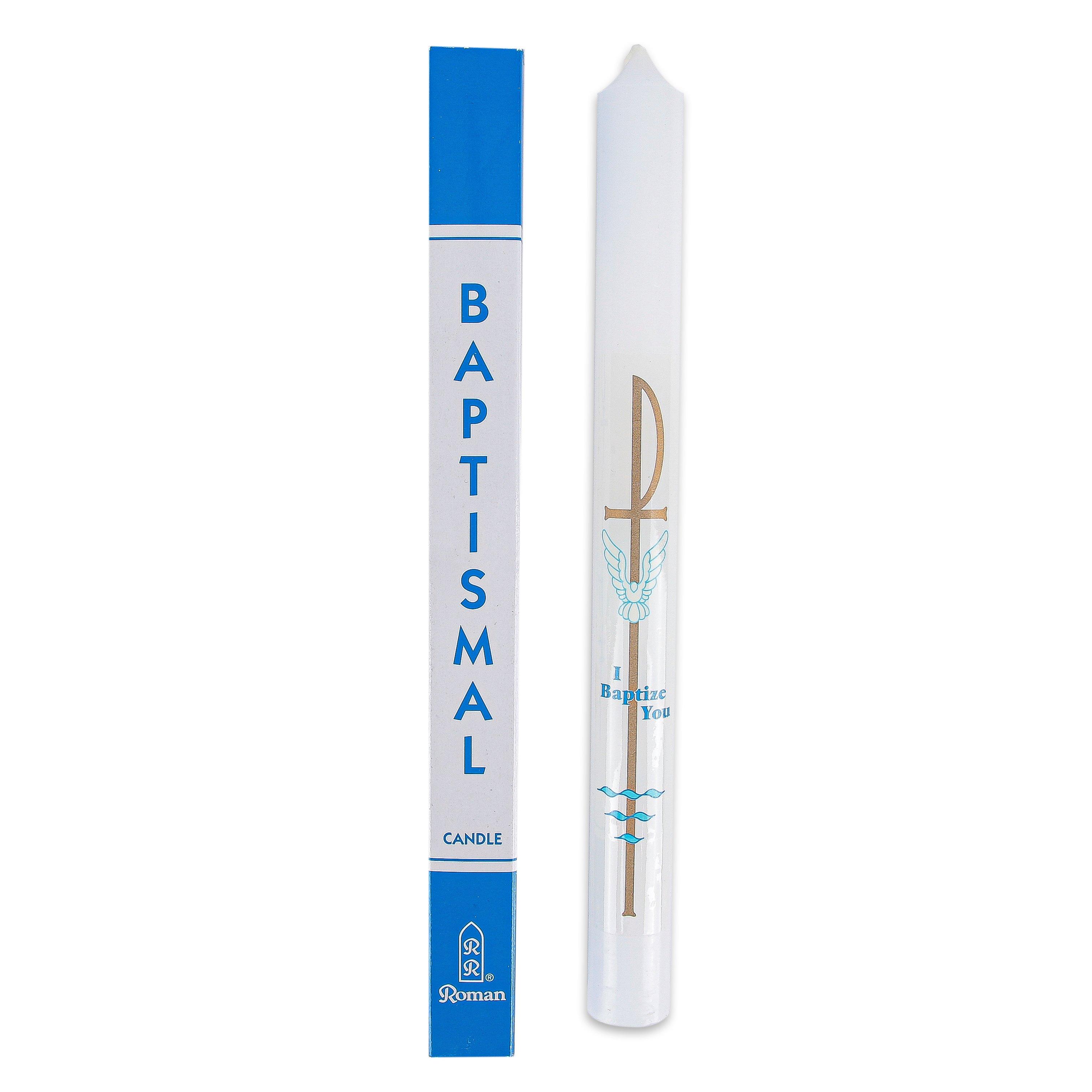 Roman Inc., Traditional Baptismal Candle, White, 10 inches | Mardel ...