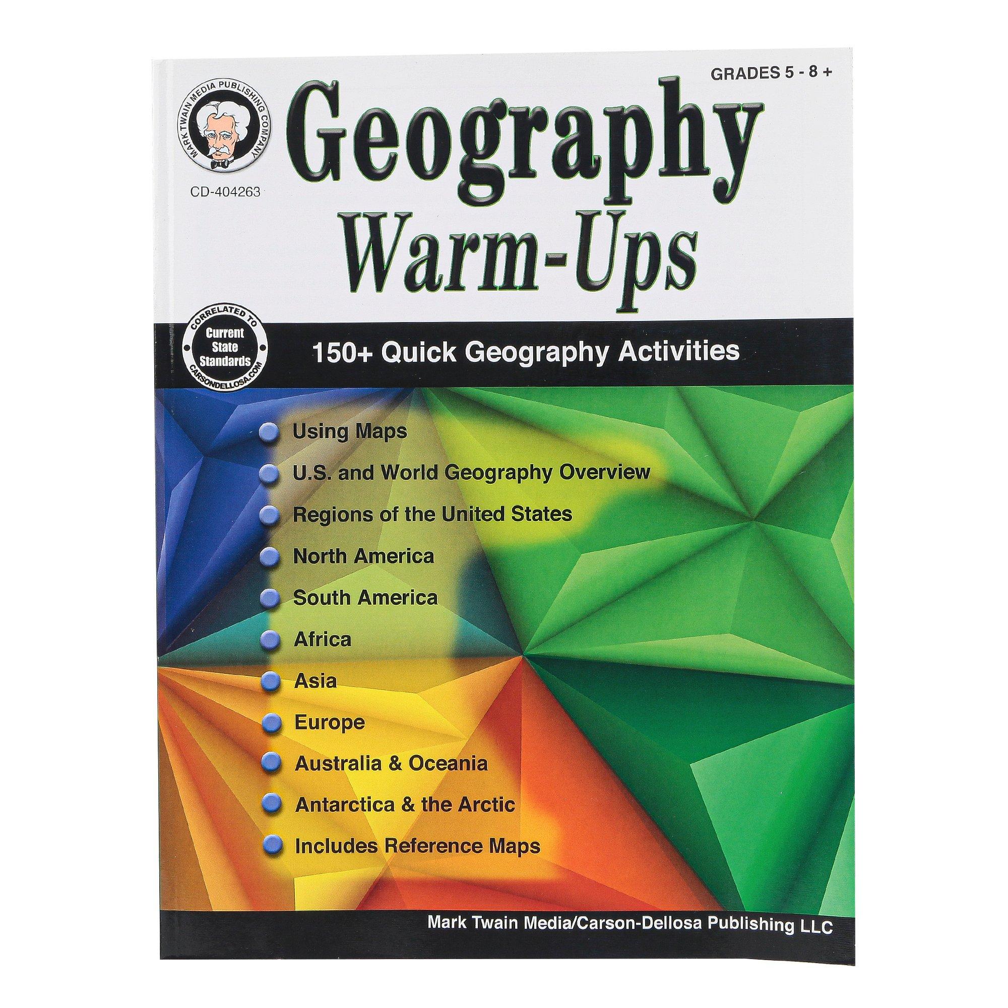 Geography Warm Ups Reproducible Resource Book, Grades 5 to 8 | Mardel ...