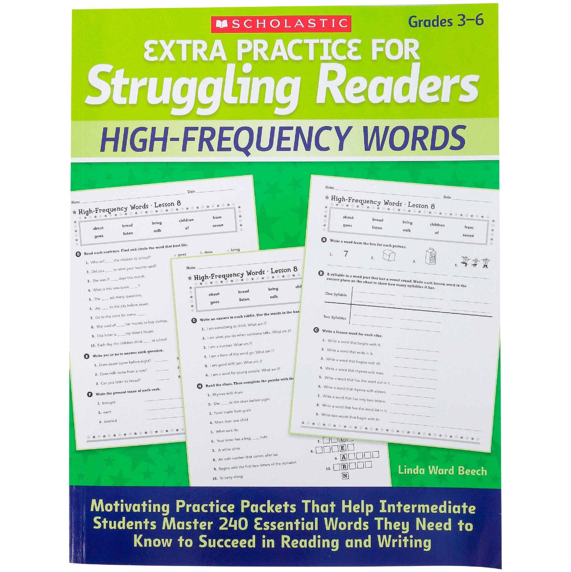 Extra Practice for Struggling Readers High Frequency Words, Grades 3-6 ...