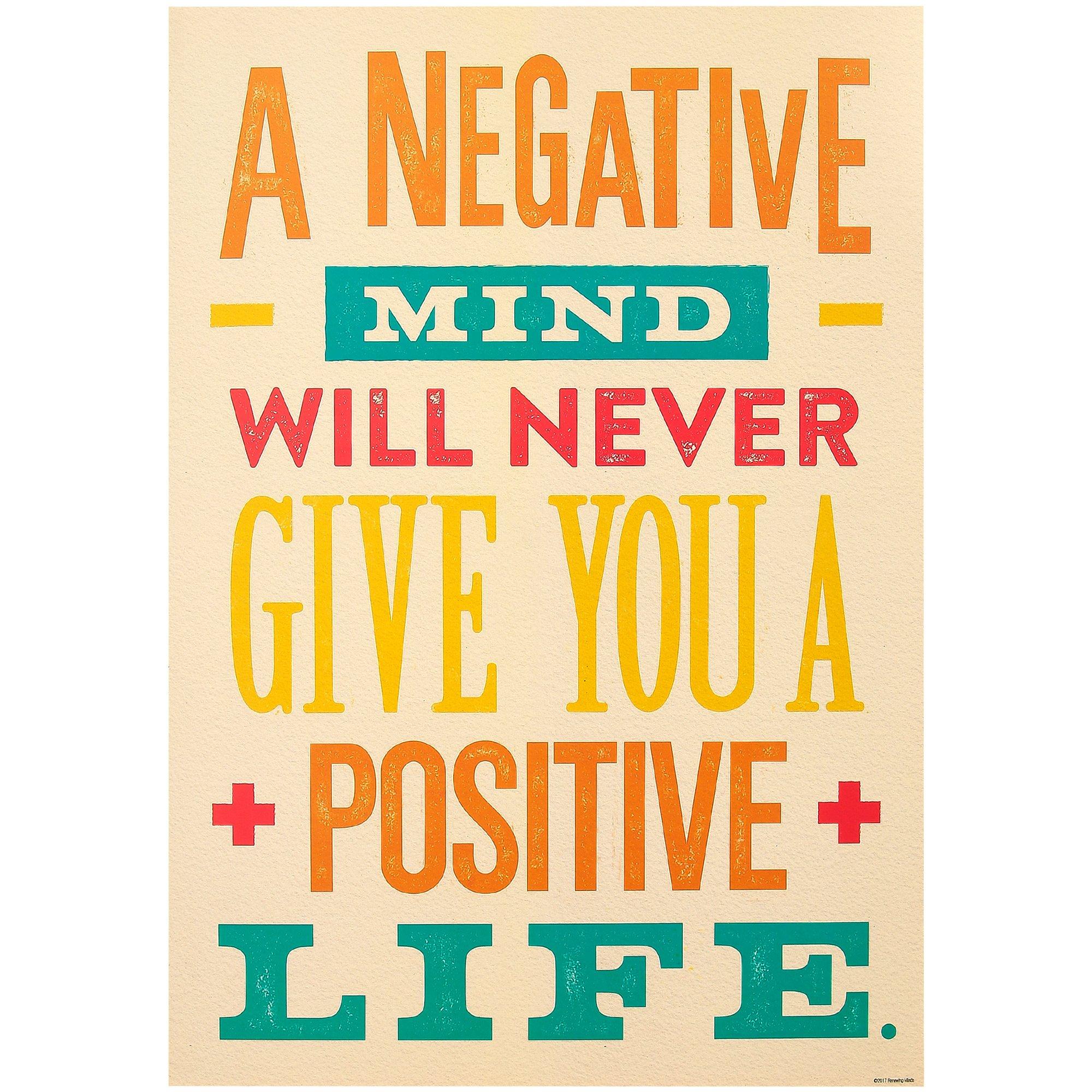 A Negative Mind Will Never Motivational Poster, 13.25 x 19 Inches ...