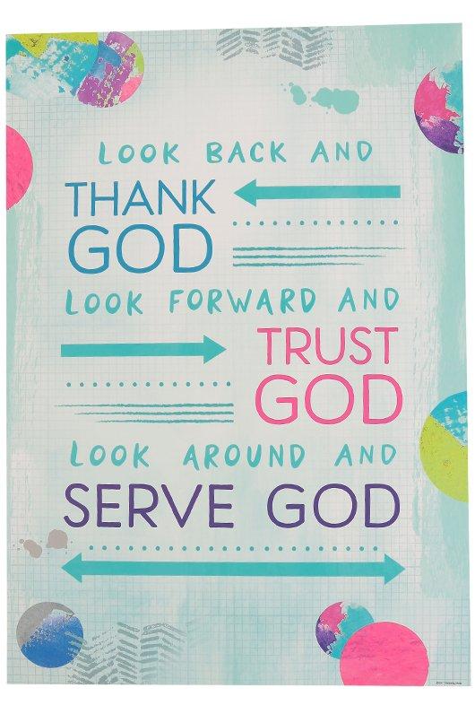 Look Back & Thank God Motivational Poster, 13.25 x 19 Inches, 1 Piece ...
