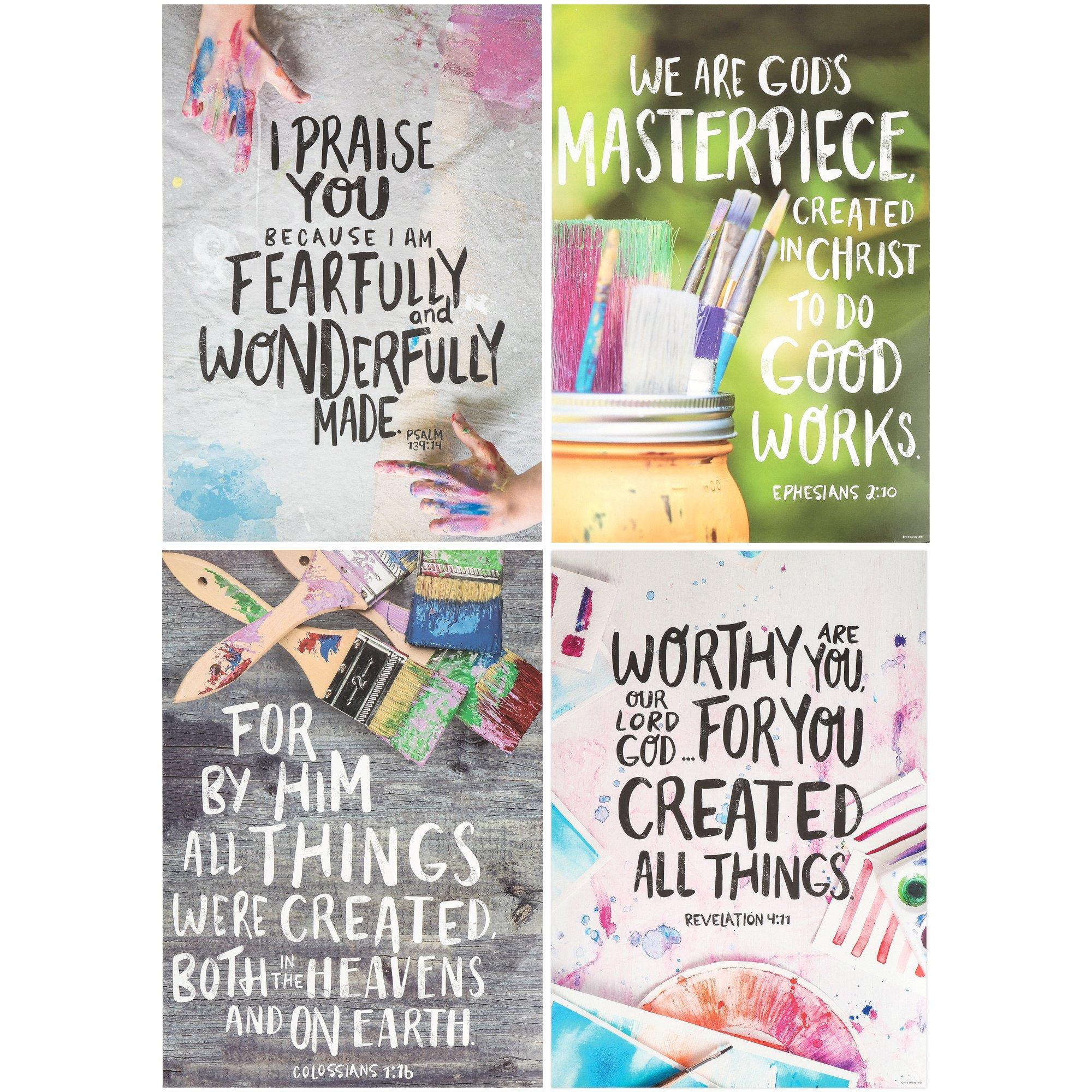 Paint & Scripture Motivational Poster Set, Pack of 4 | Mardel | 3661907