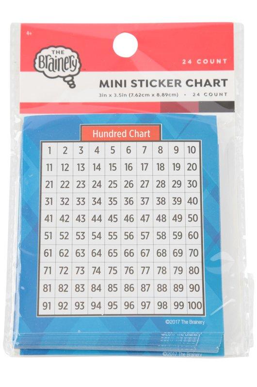 The Brainery, Hundred Chart Mini Sticker Chart, Pack of 24 | Mardel ...