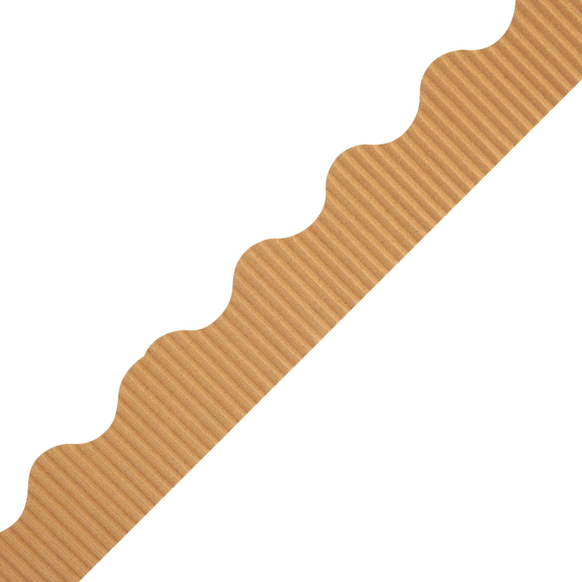 Kraft Corrugated Pre-Scalloped Decorative Trimmer Roll, 50 Feet ...