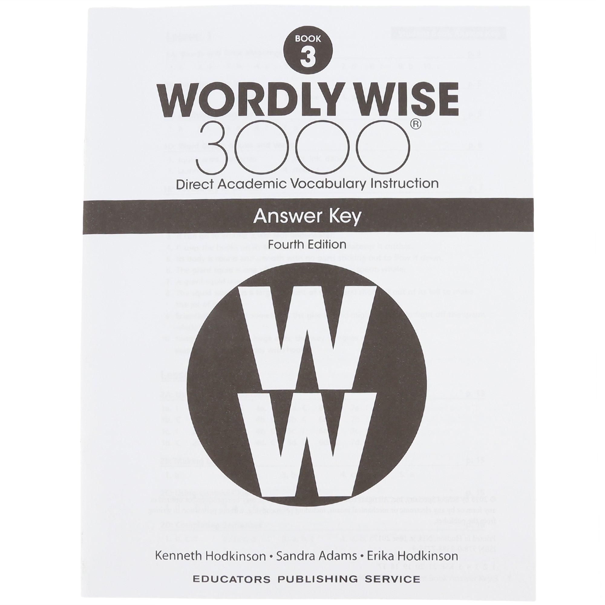 Wordly Wise 3000 Answer Key Book 3, 4th Edition, Grade 3 | Mardel | 3669074