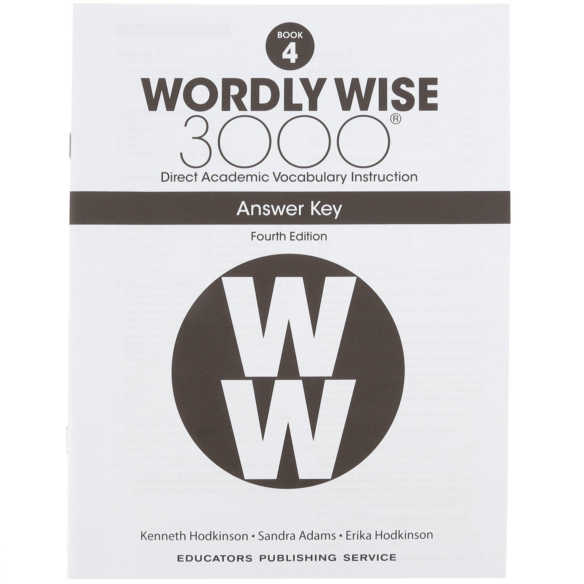 Wordly Wise 3000 Answer Key Book 4, 4th Edition, Grade 4 | Mardel | 3669108