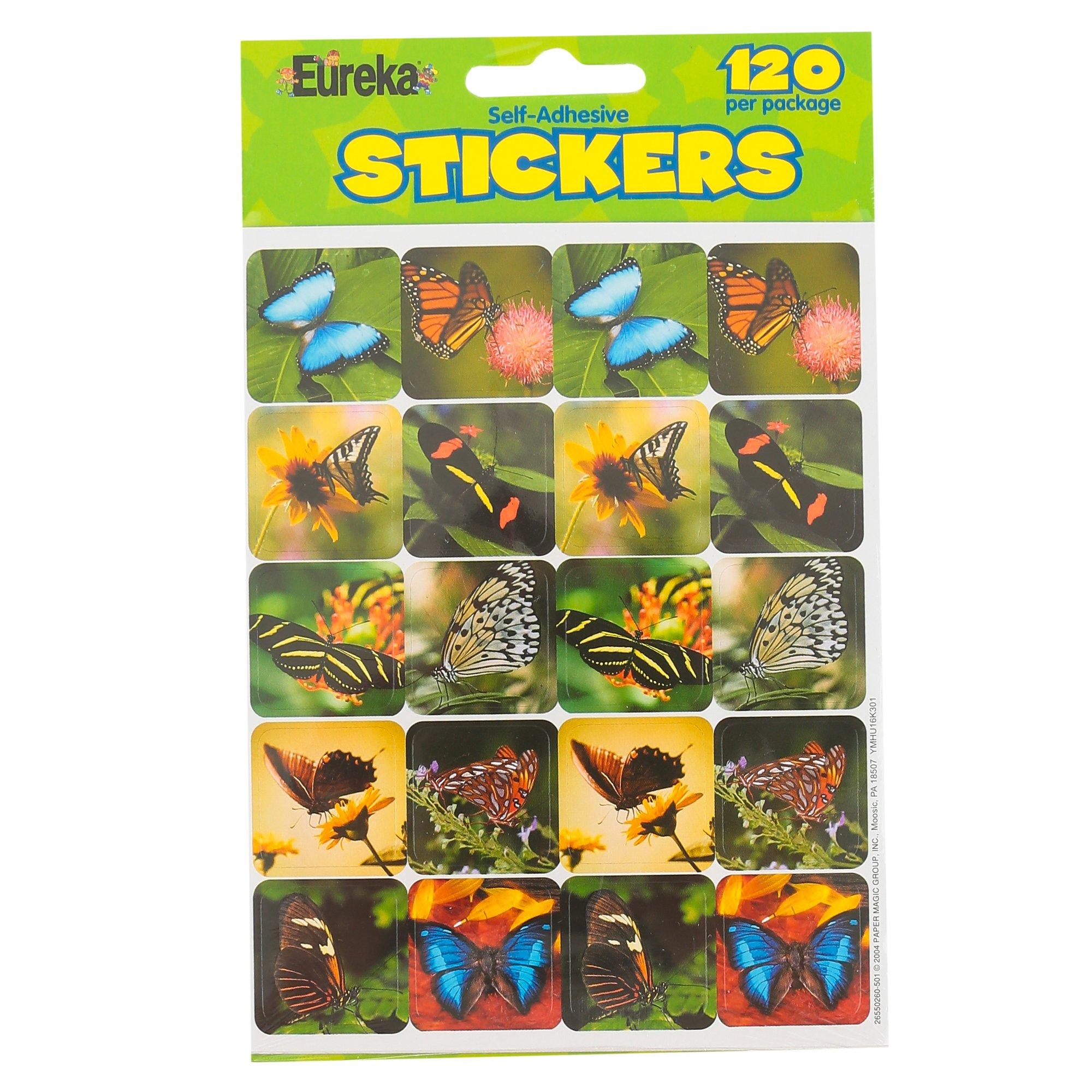 Photographic Butterflies Stickers, 1 x 1 Inch, Pack of 120 | Mardel | 3693173