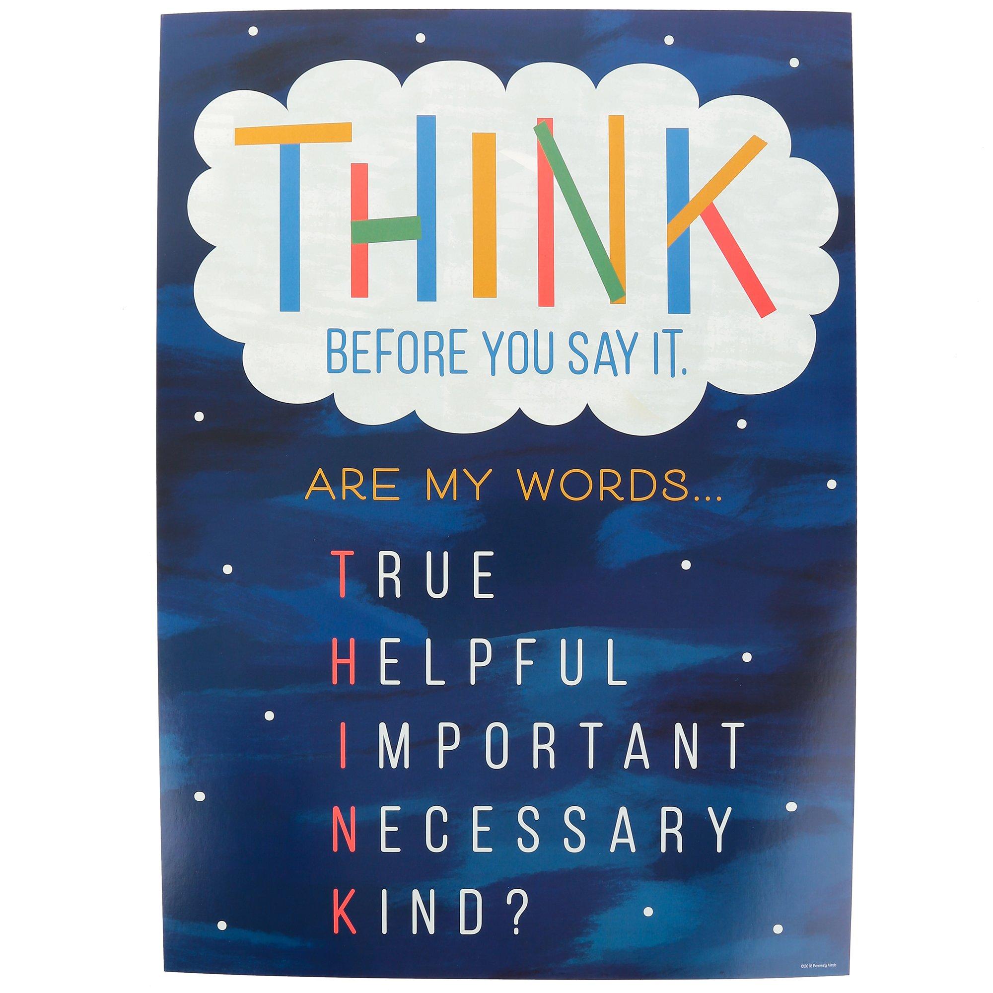 Think Before You Say It Motivational Poster, 13.25 x 19 Inches | Mardel ...