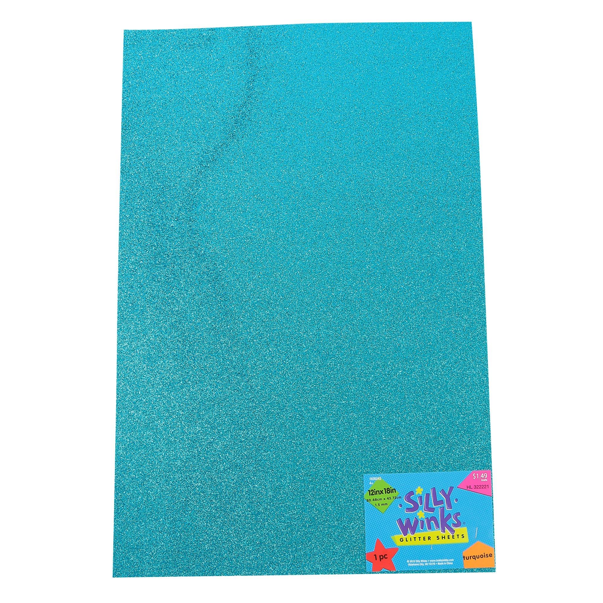 Silly Winks, Glitter Foam Sheet, Turquoise, 12 x 18 Inches, 1 Each ...