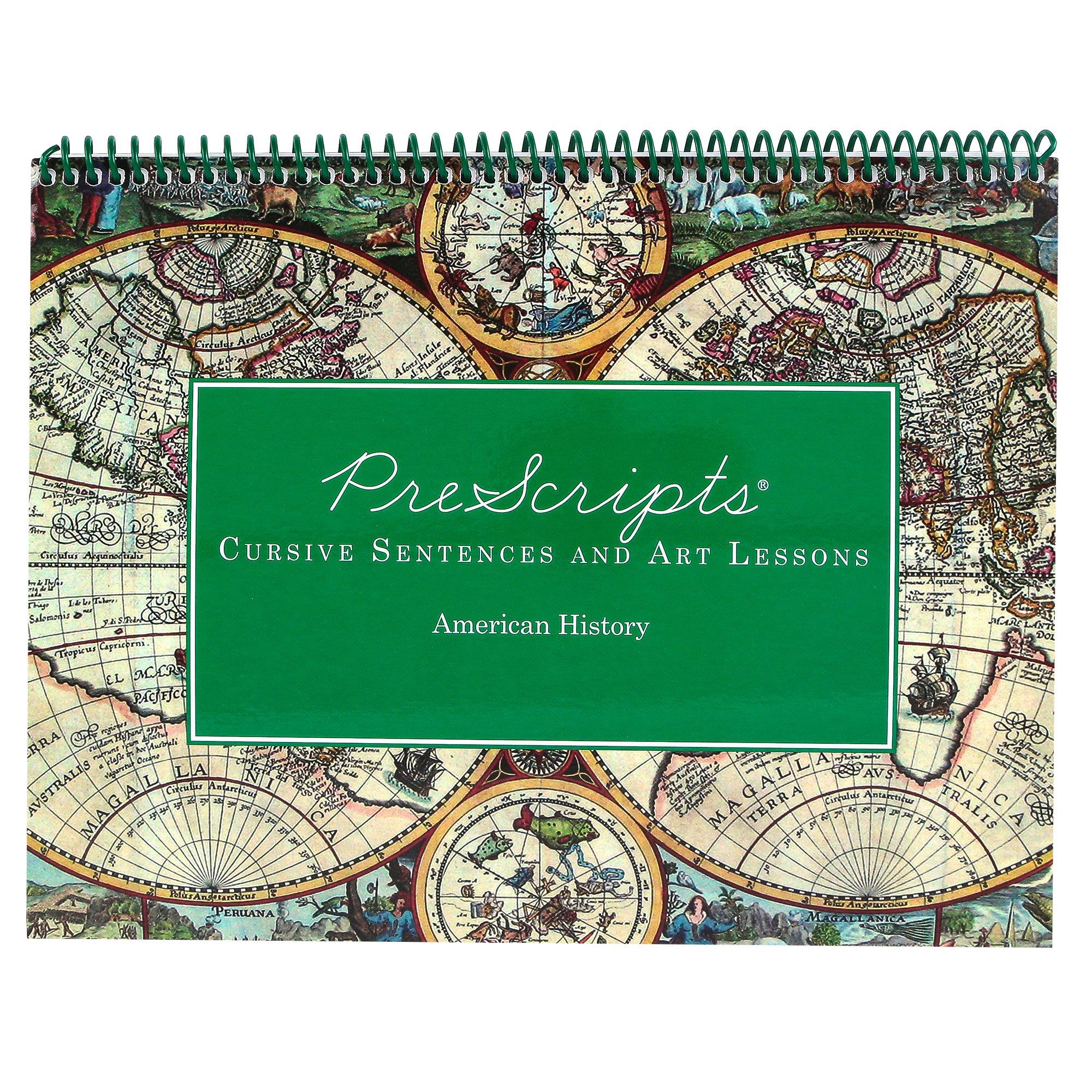PreScripts Cursive Sentence & Art Lesson America History 2nd Ed Gr 2-7 ...