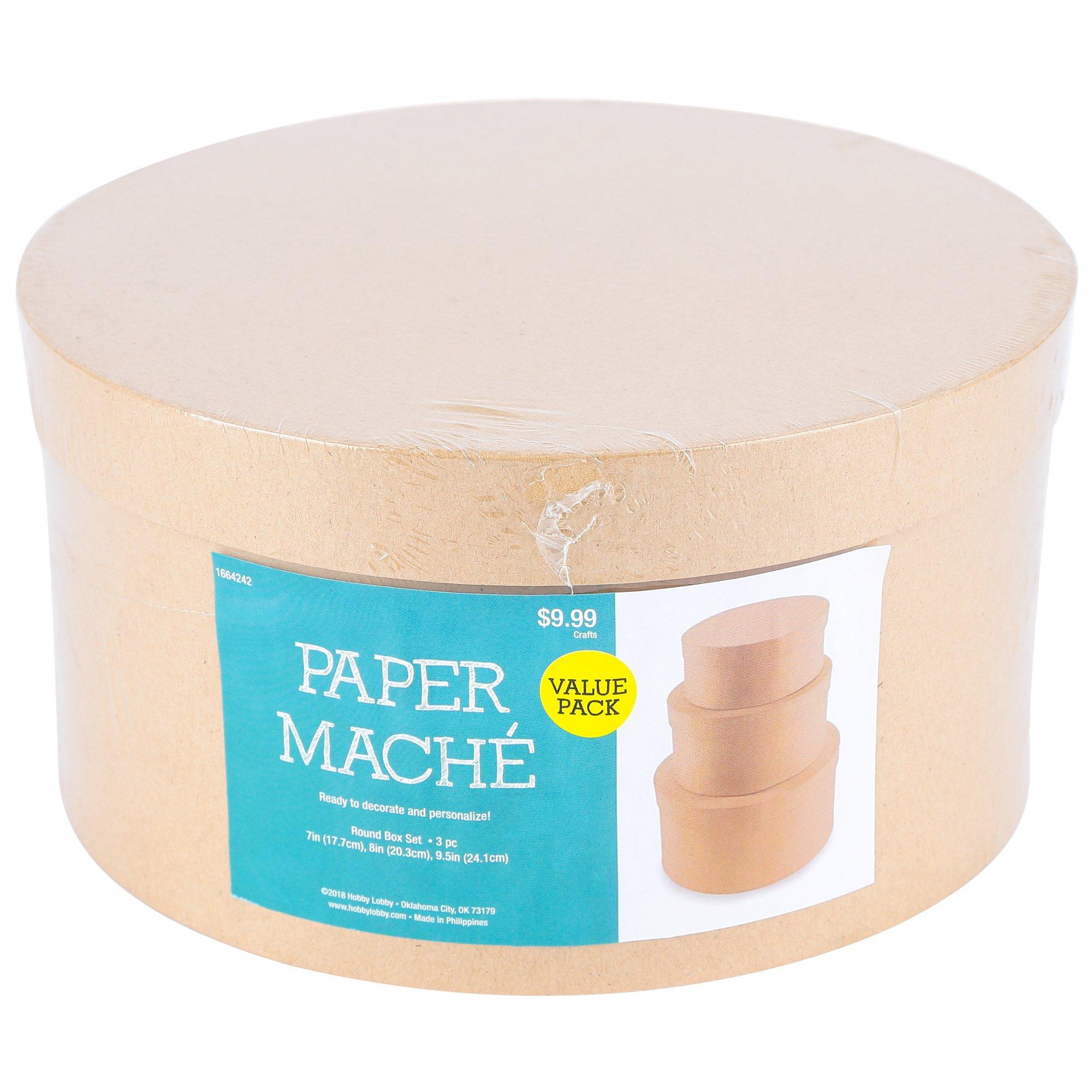 Round Paper Mache Boxes with Removable Lids | Mardel | 3724085