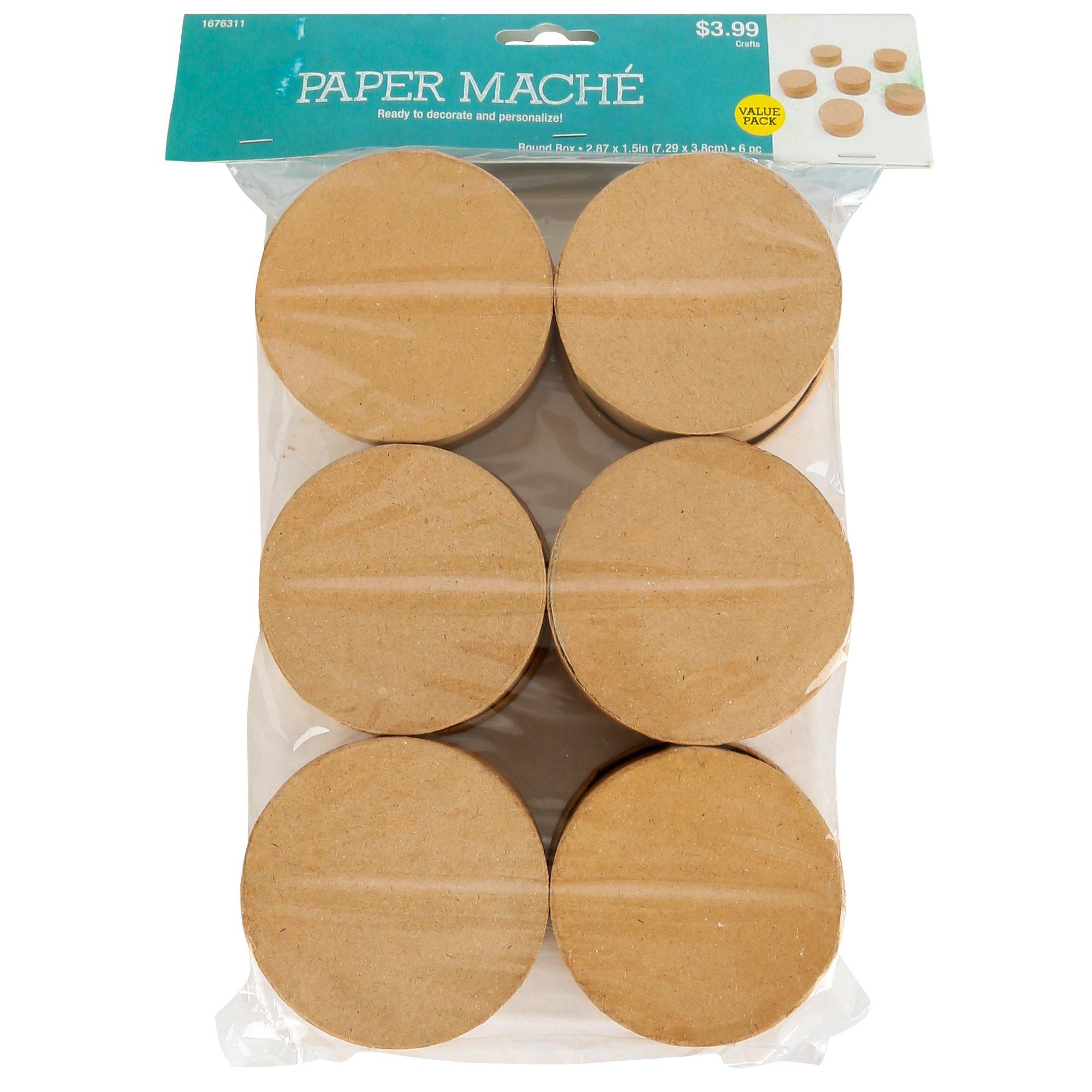 Paper Mache Round Box Set, Small 2.87 x 1.5 Inches, Value Pack | Mardel ...