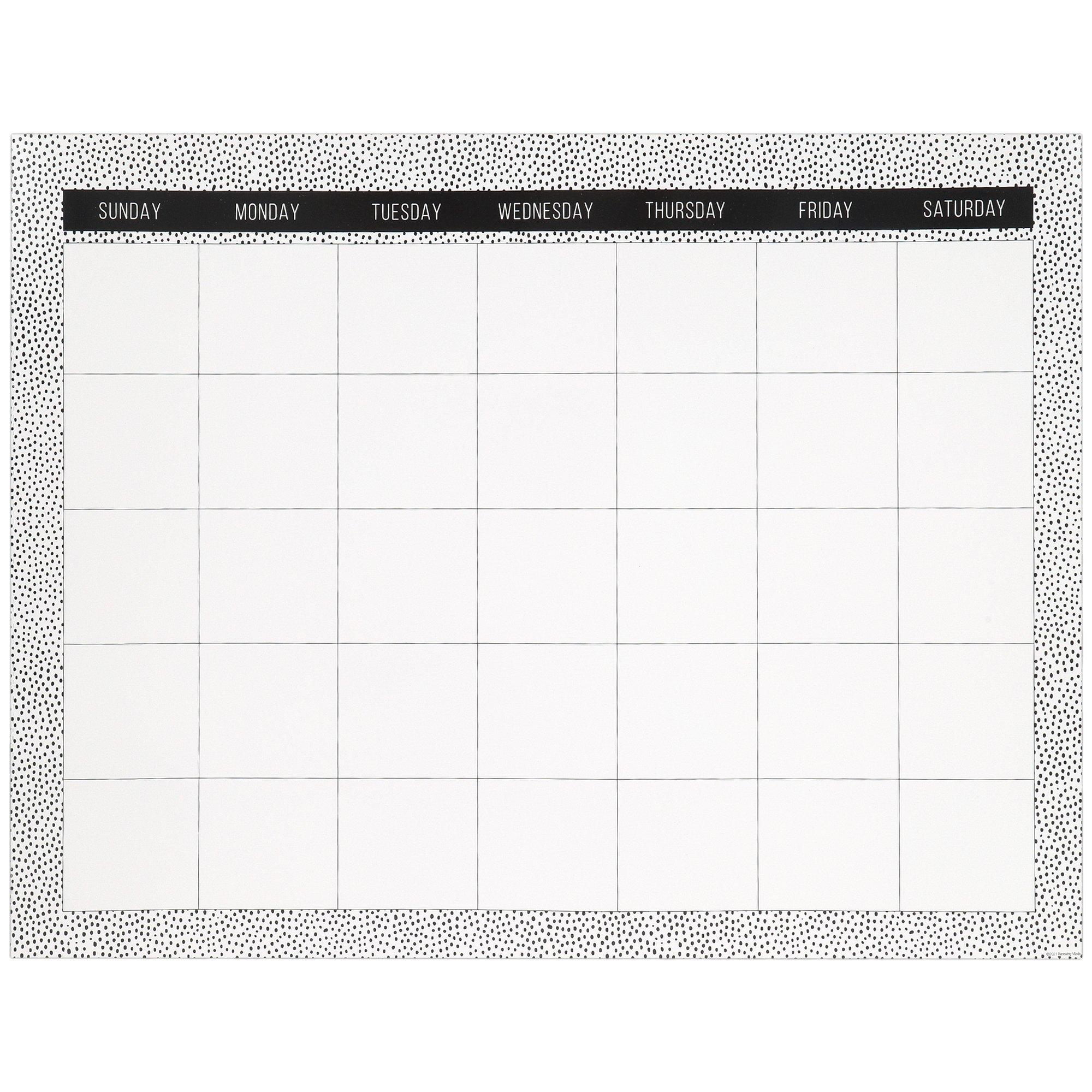 Black & White Dots Calendar Chart, 22 x 17 Inches, 1 Piece | Mardel ...