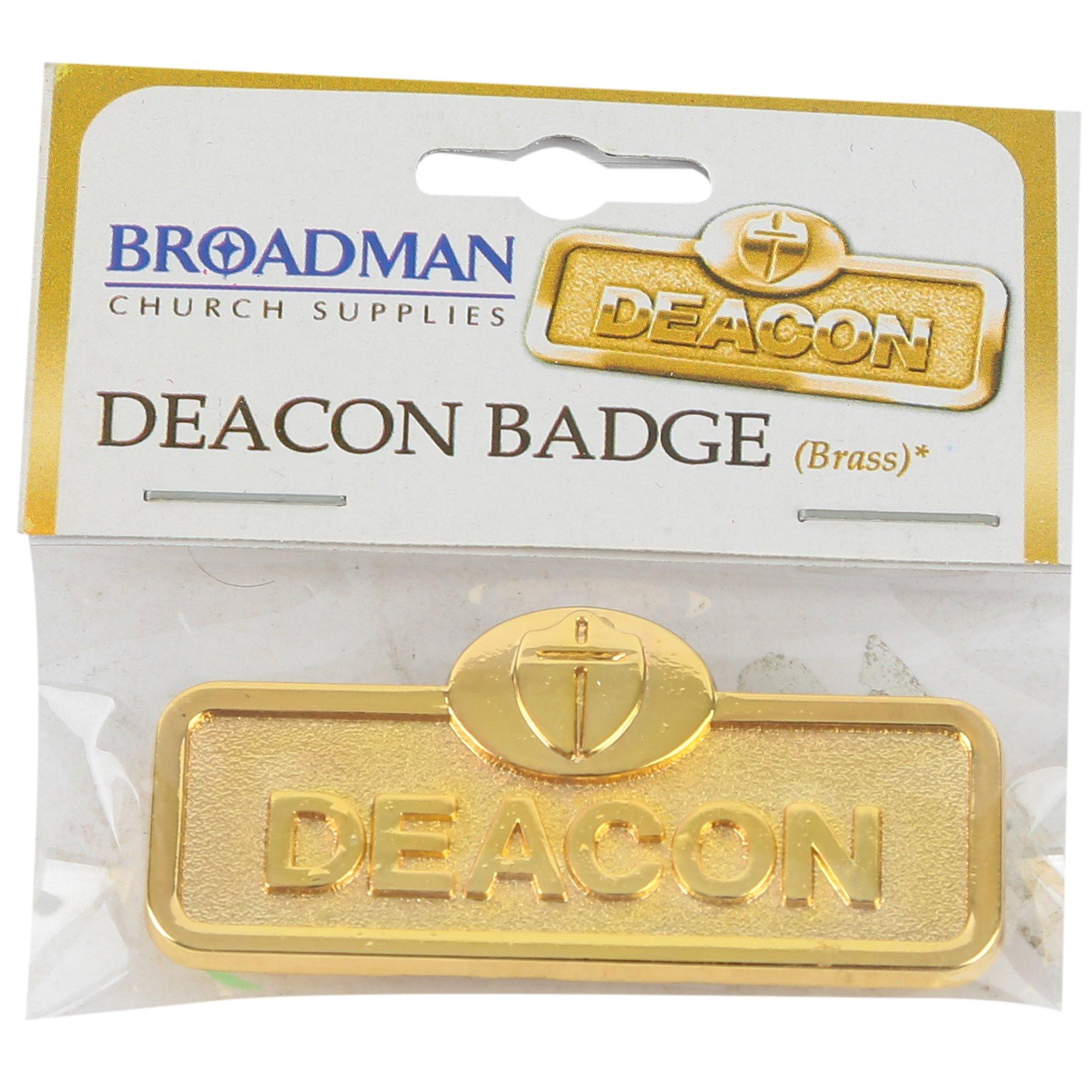 Brass Deacon Badge with Cross, 2 x 2/3 inches | Mardel | 3733979