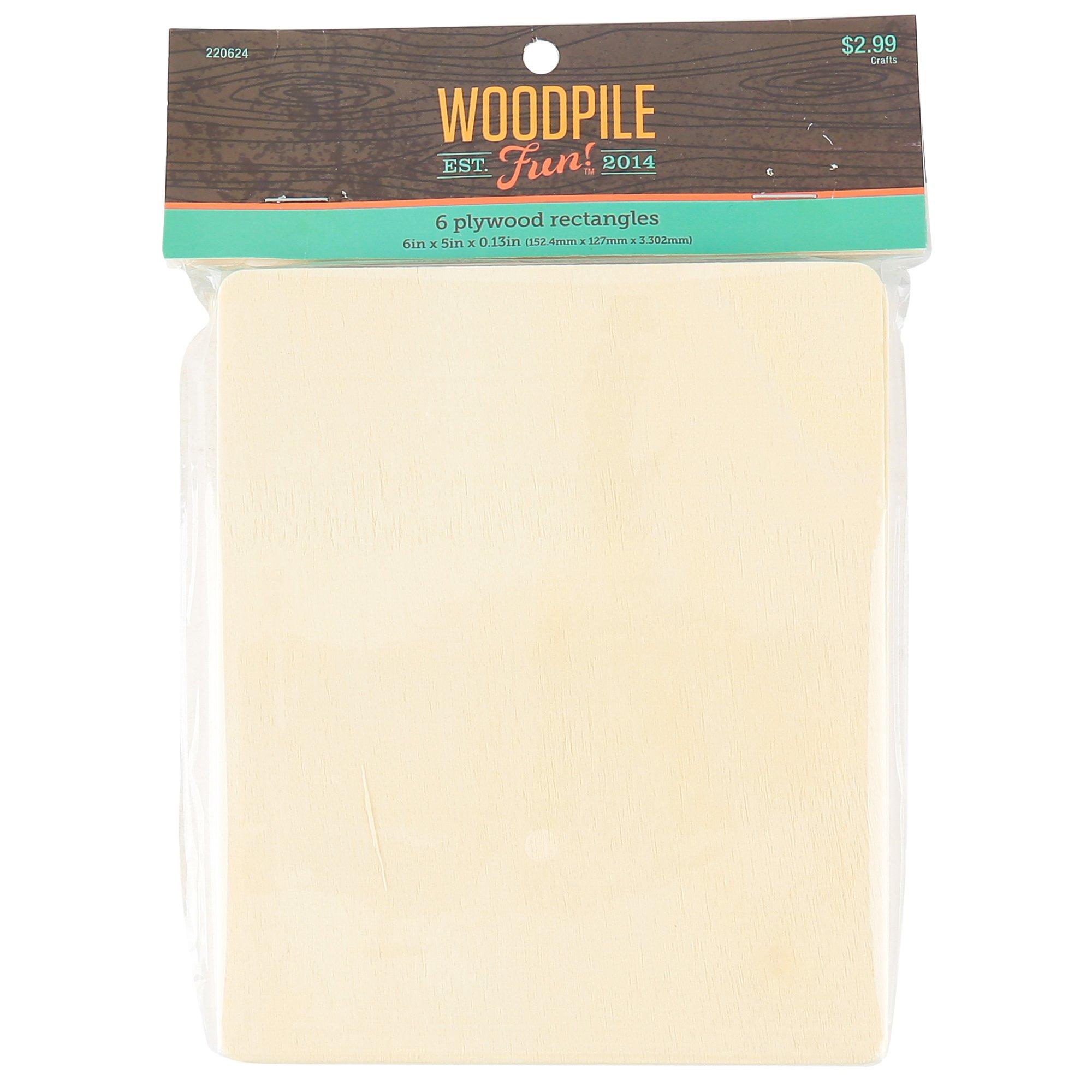 Woodpile Fun, Plywood Rectangles, 6 x 5 inches, Natural, 6 count ...