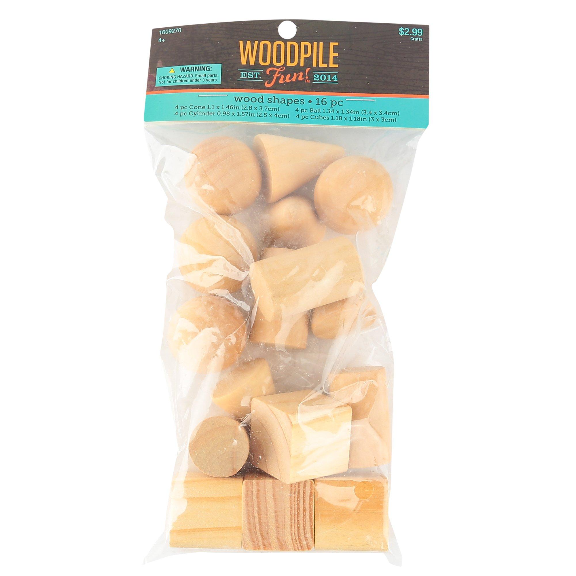 Wooden Craft Shapes, 1 inch, 16 Count | Mardel | 3738507