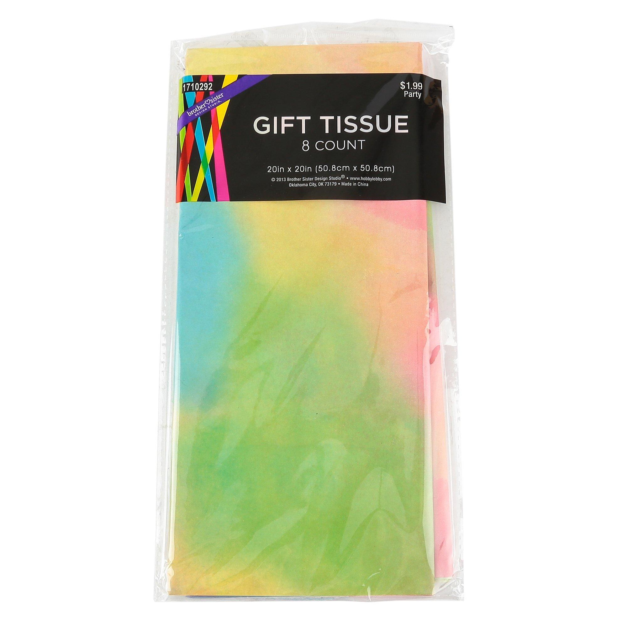Rainbow Watercolor Tissue Paper, 8 Sheets | Mardel | 3740321