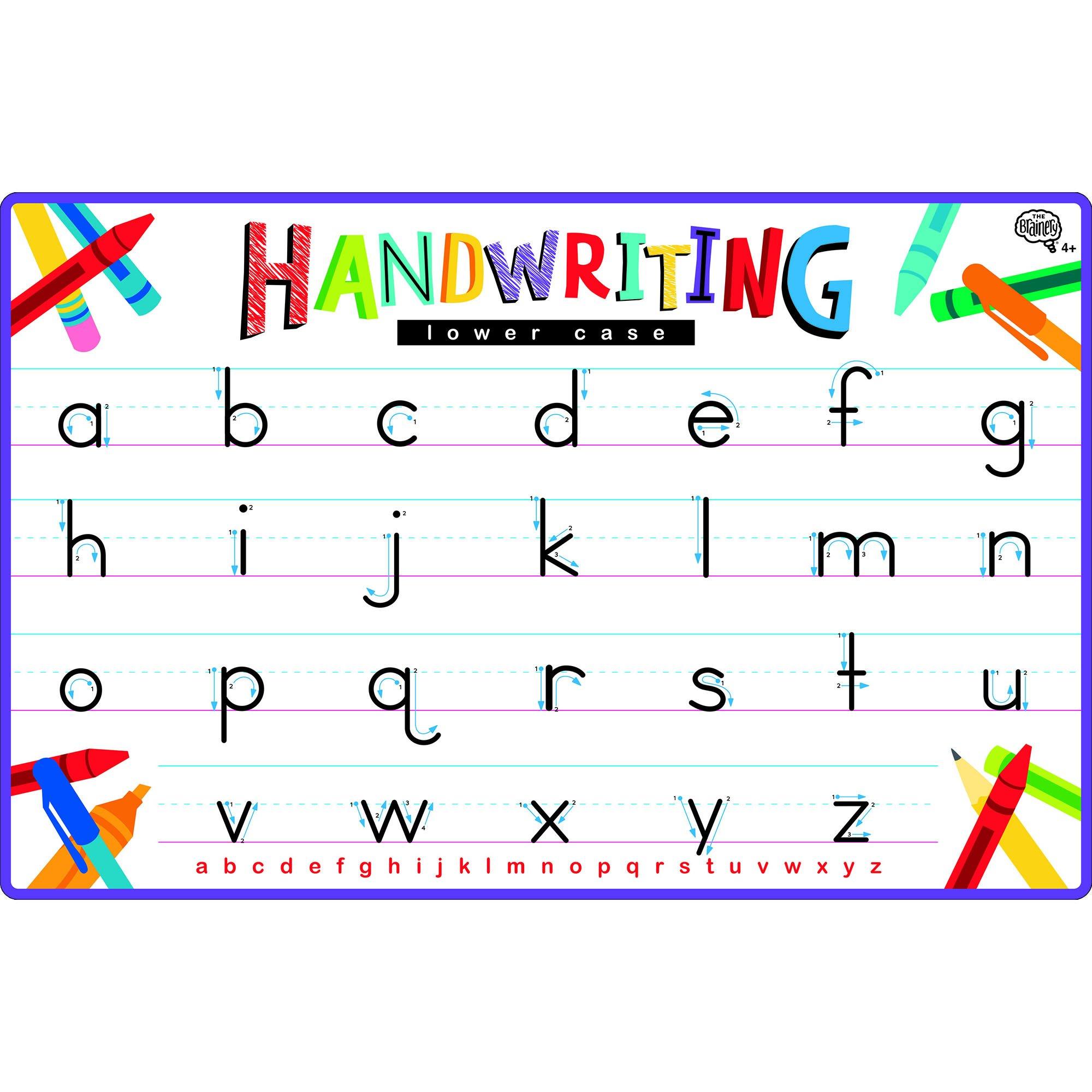 Handwriting Lowercase Learning Mat, 11.5 x 17.5 Inches, Ages 4 & Up ...