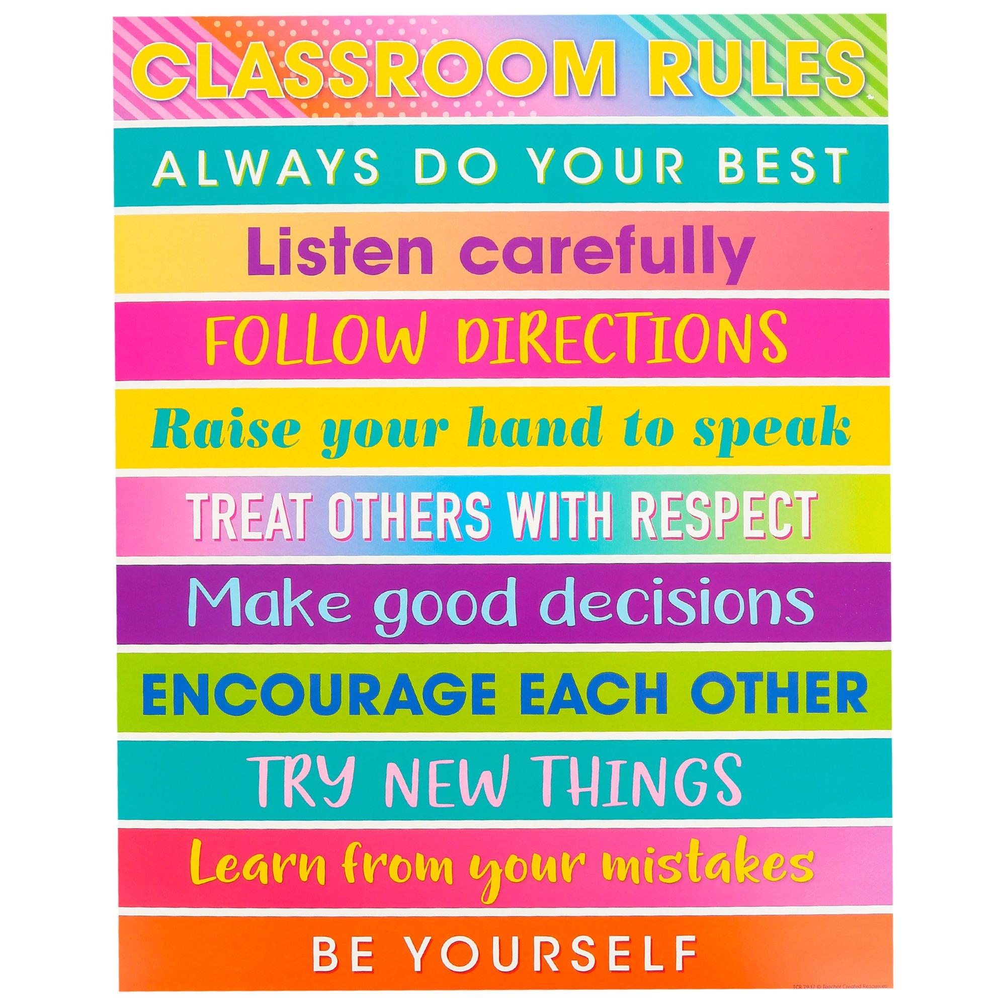Colorful Vibes Class Rules Chart, 17 x 22 Inches, 1 Piece | Mardel ...