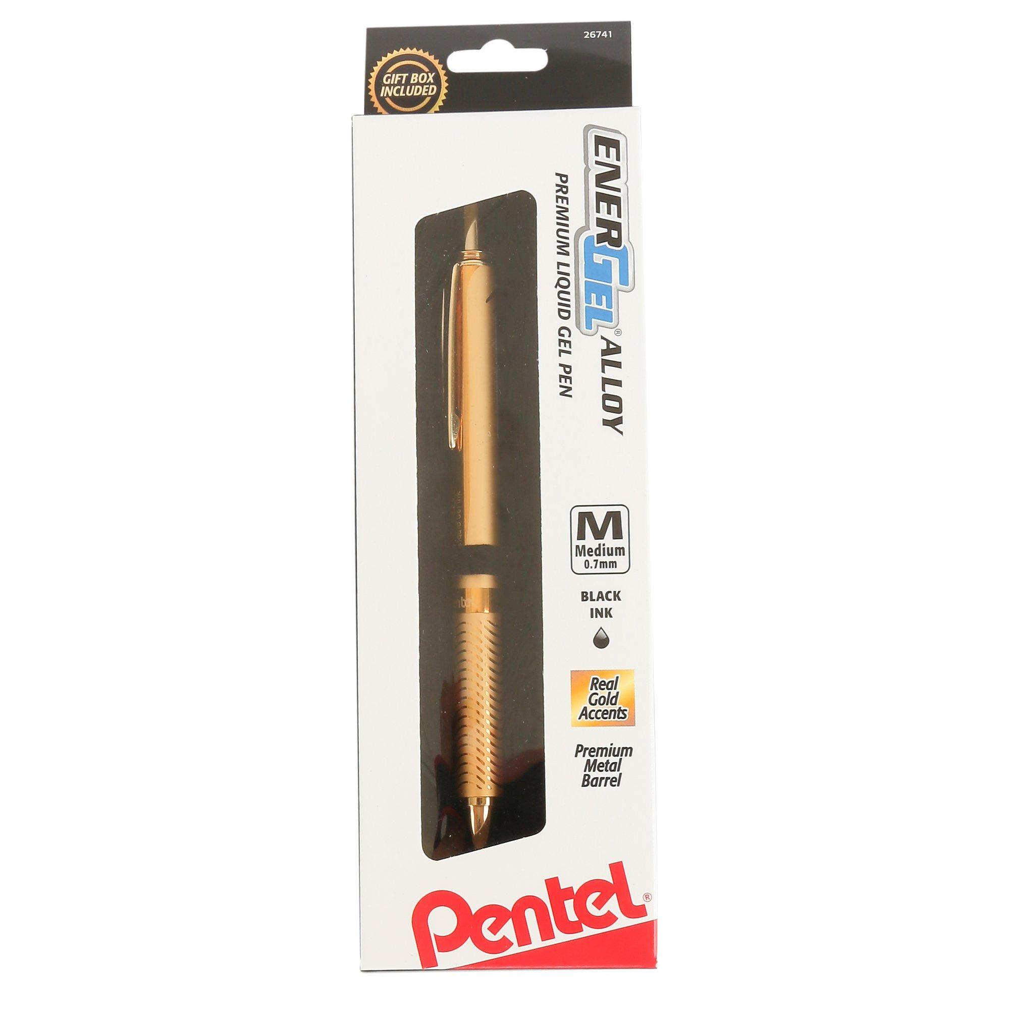 Pentel, EnerGel Alloy Gel Pen, Gold and Silver, Pen and Gift Box ...