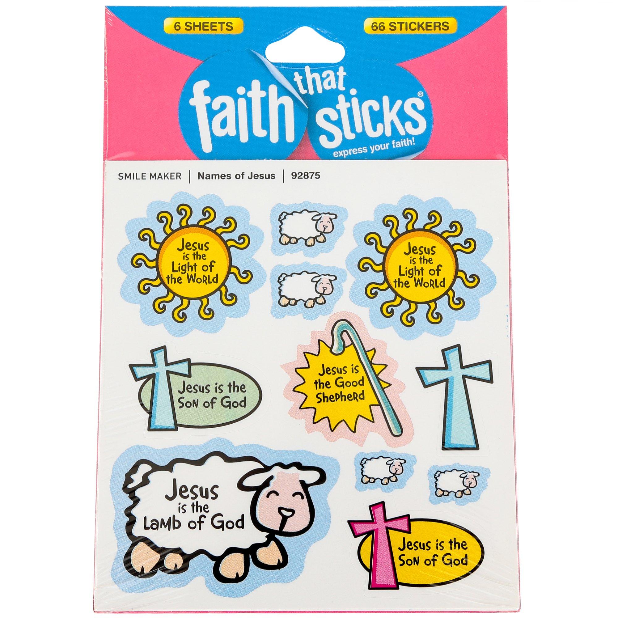 Names of Jesus Stickers, 6 Sheets, Multi-Colored, 66 Stickers | Mardel ...