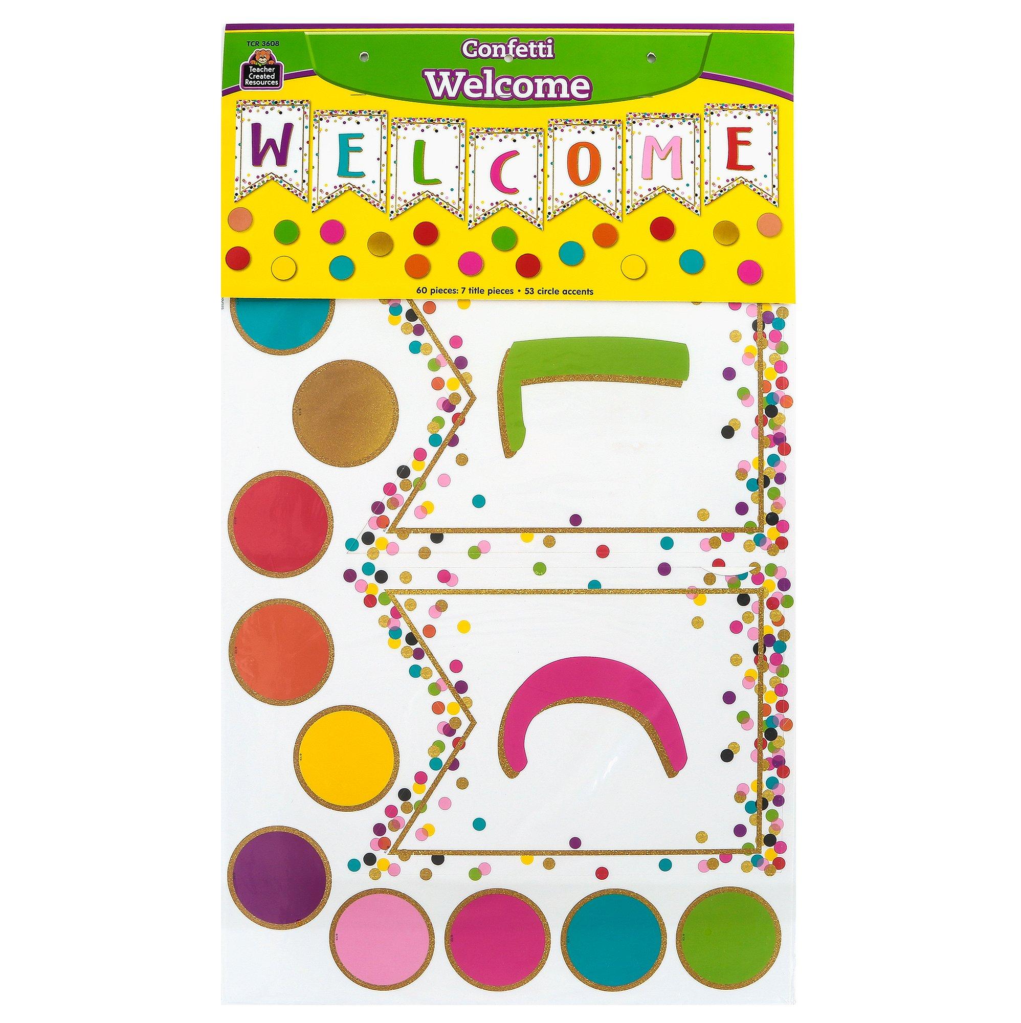 Welcome Confetti Pennants Bulletin Board Set, 60 Pieces | Mardel | 3773934