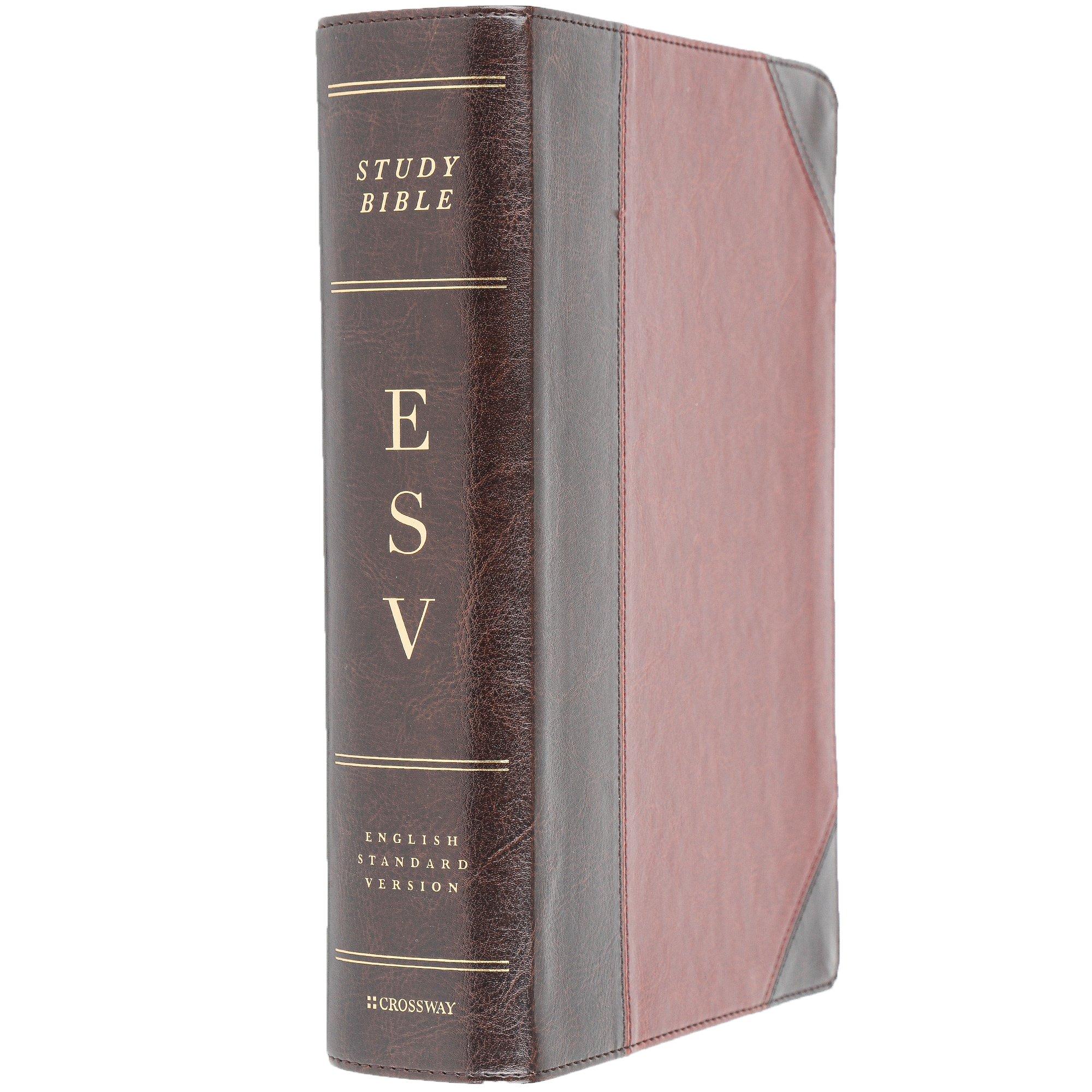 ESV TruTone Study Bible, Imitation Leather, Brown & Cordovan, Thumb ...