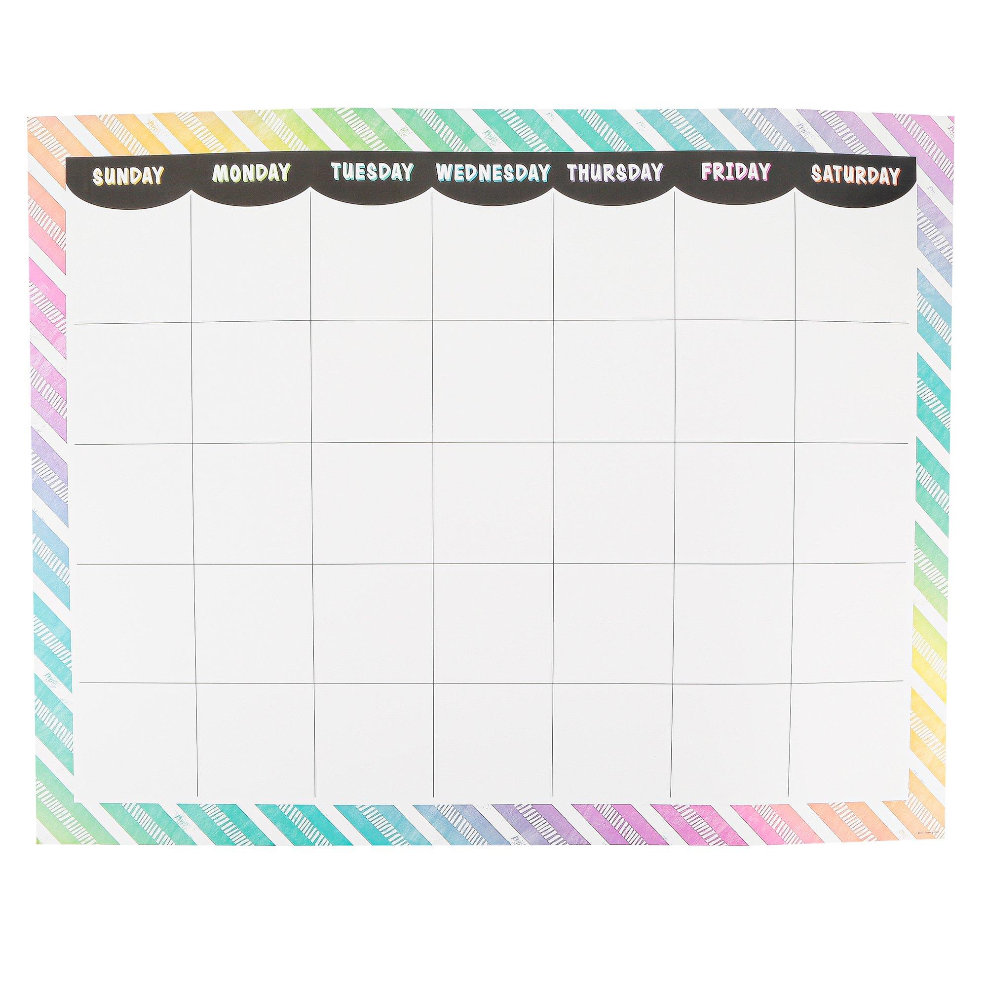 Rainbow Stripes Calendar Chart, Customizable, 22 x 28 Inches, 1 Each ...