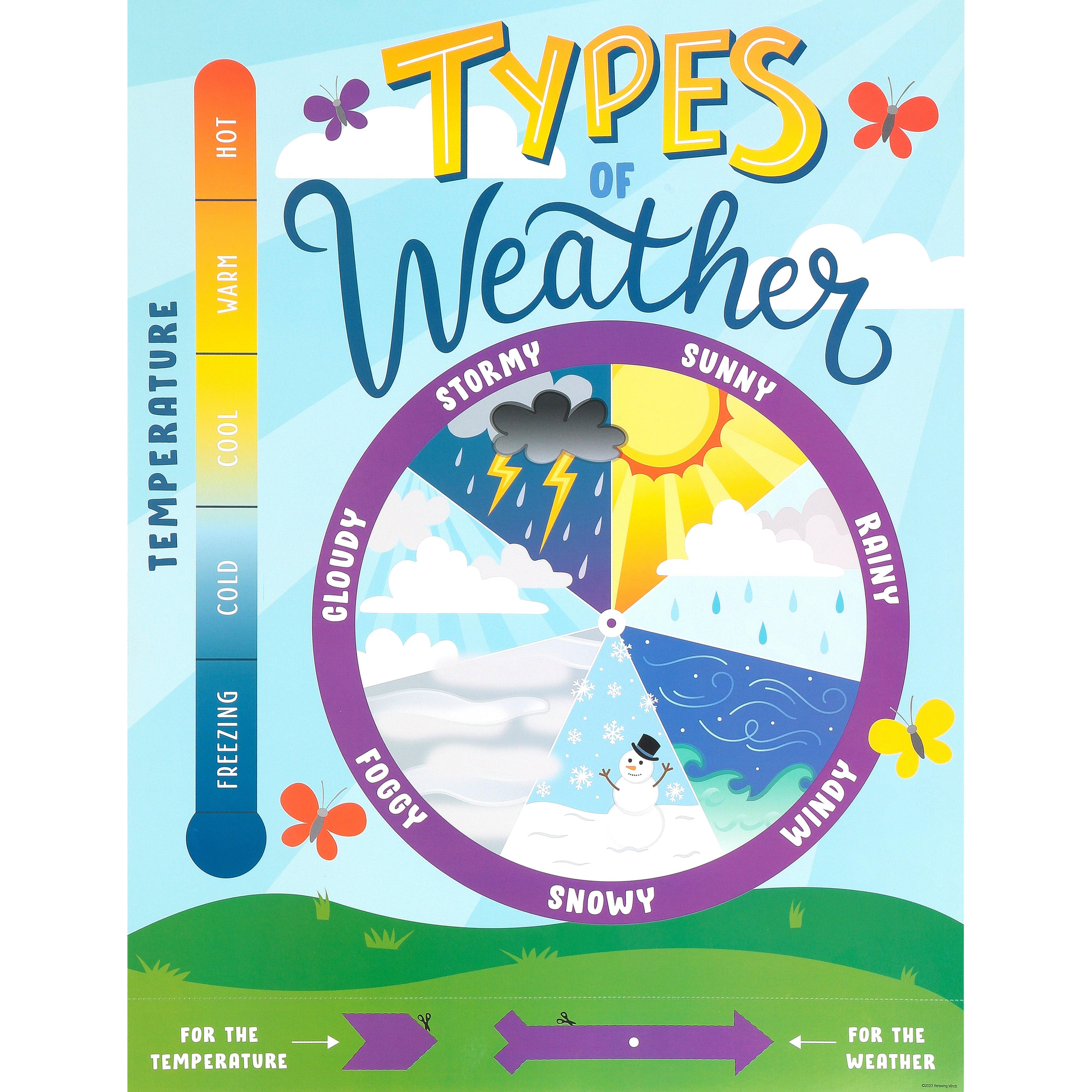 Renewing Minds, Types Of Weather Chart, 17 x 22 Inches, 1 Each | Mardel ...