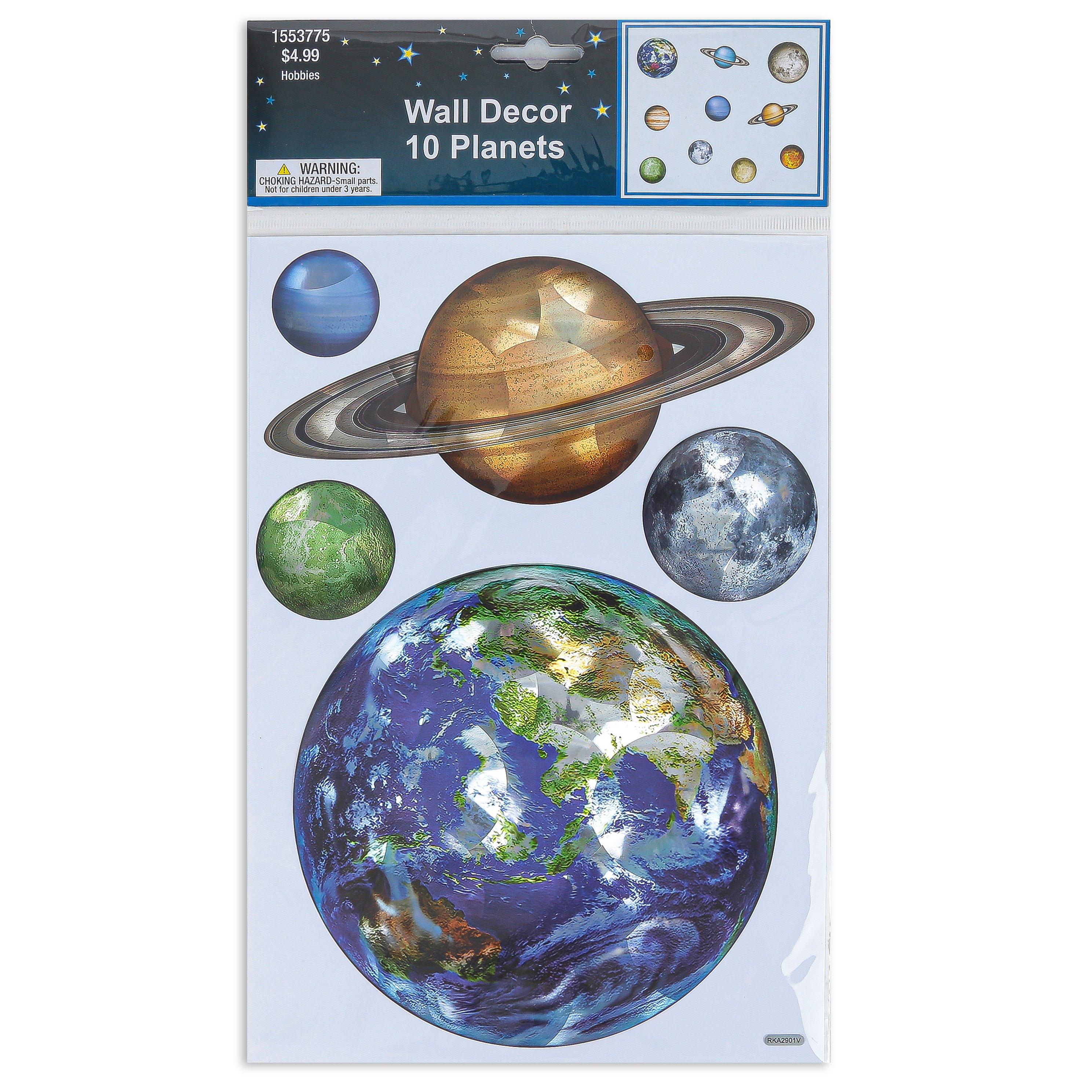 Planet Decals, Assorted Colors, 1 5/16 to 6 7/8 Inches, 10 Stickers ...