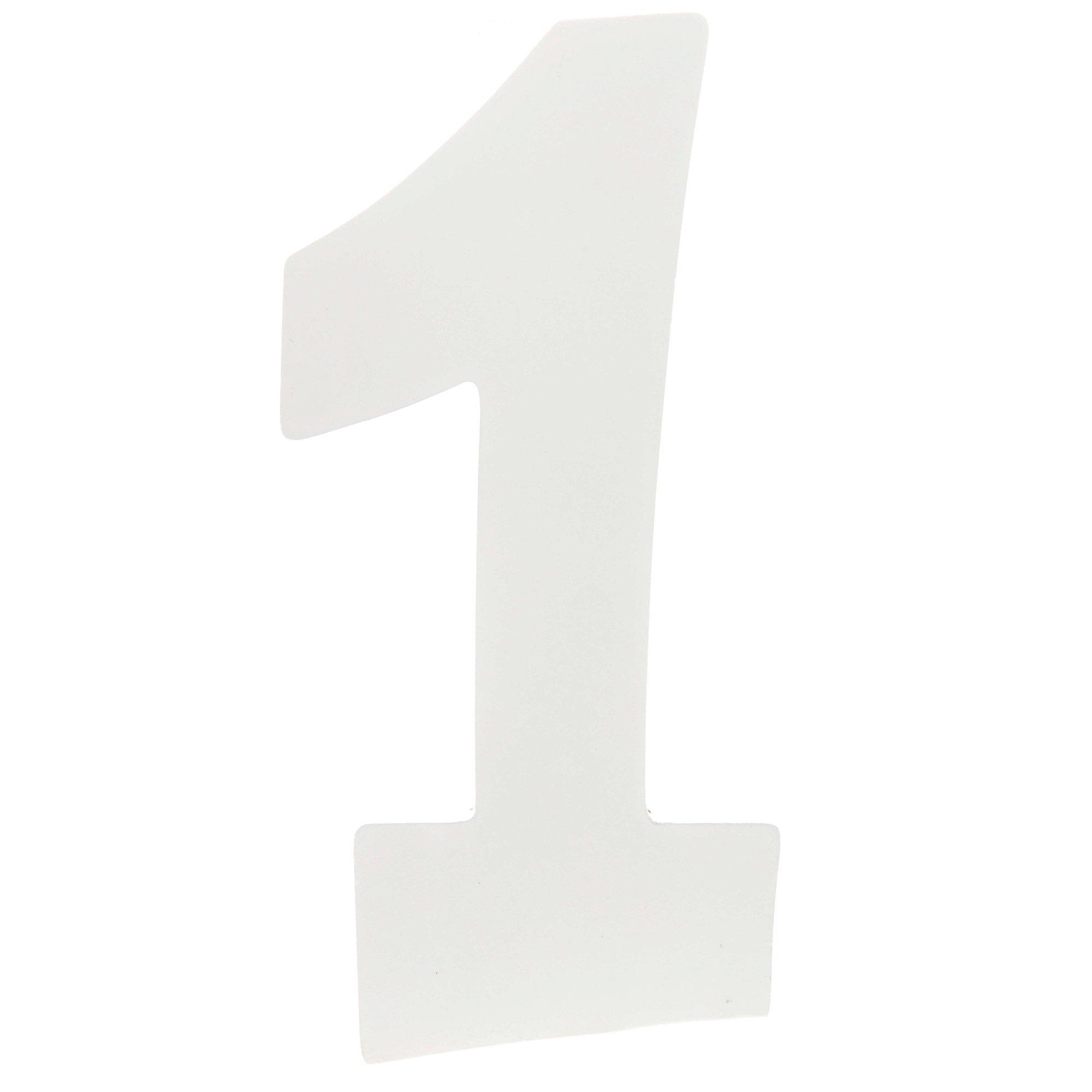 Funky Number 1, Wood, White, 9 x 4 1/2 inches | Mardel | 3838828