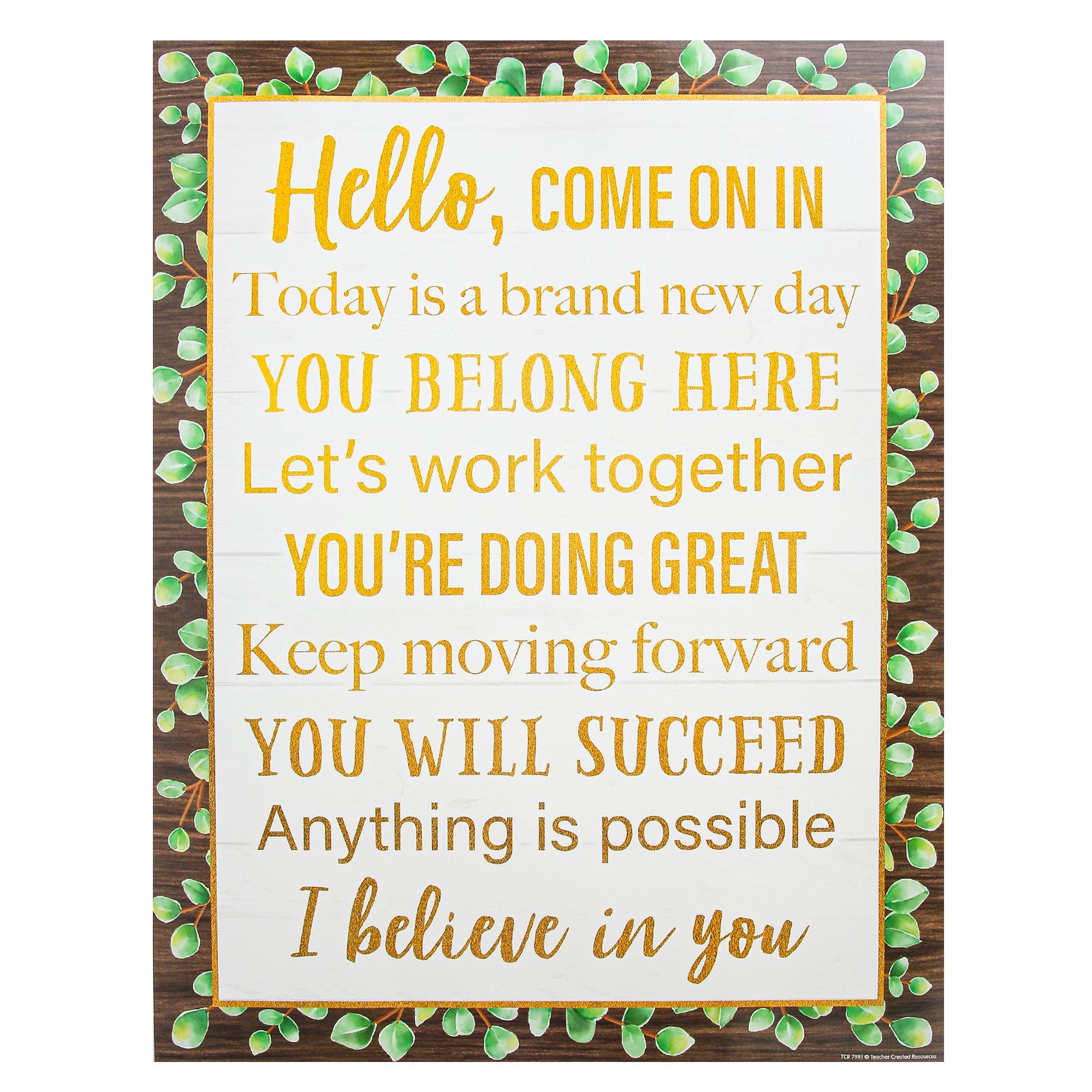 Teacher Created Resources, Eucalyptus Hello Chart, 17 x 22 Inches ...