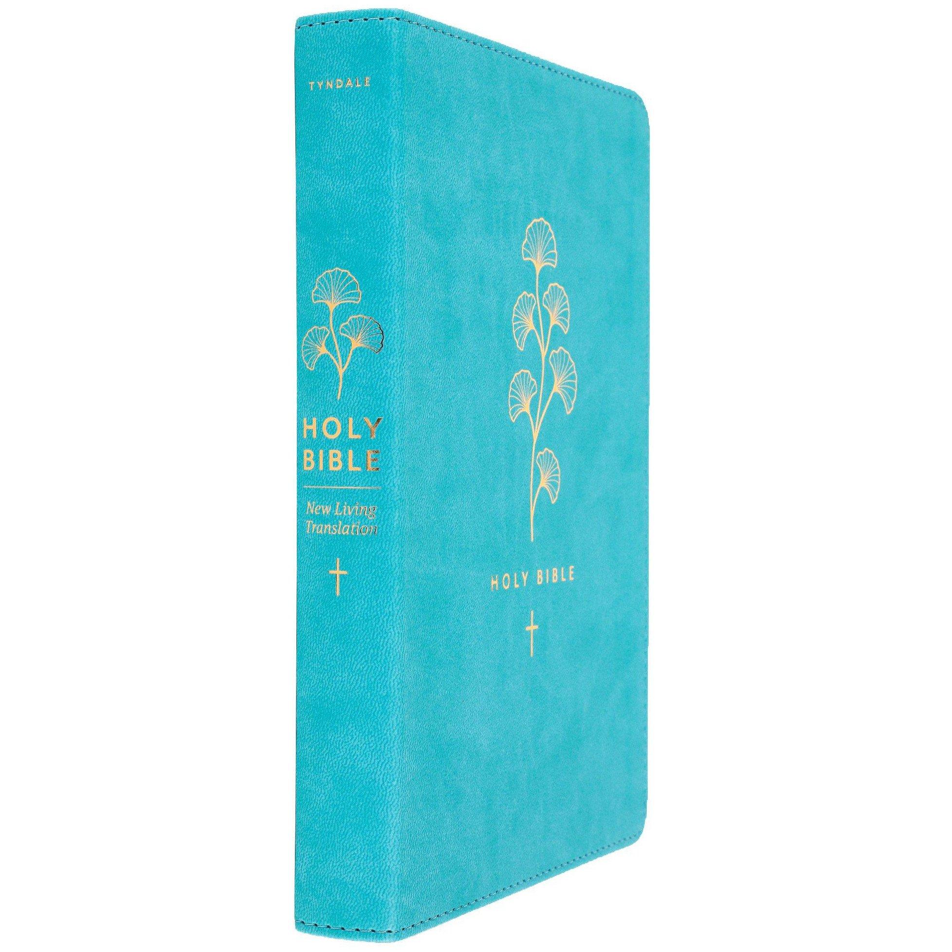 NLT Premium Gift Bible, Duo-Tone Imitation Leather, Red Letter, Teal ...