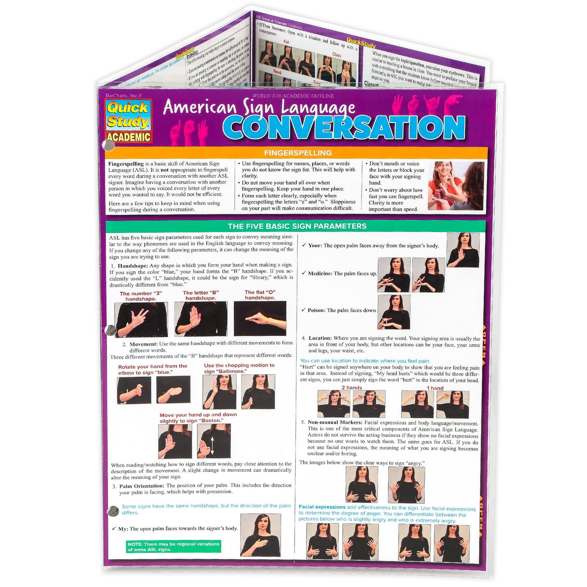 American Sign Language Conversation Quick Study Academic Guide | Mardel ...