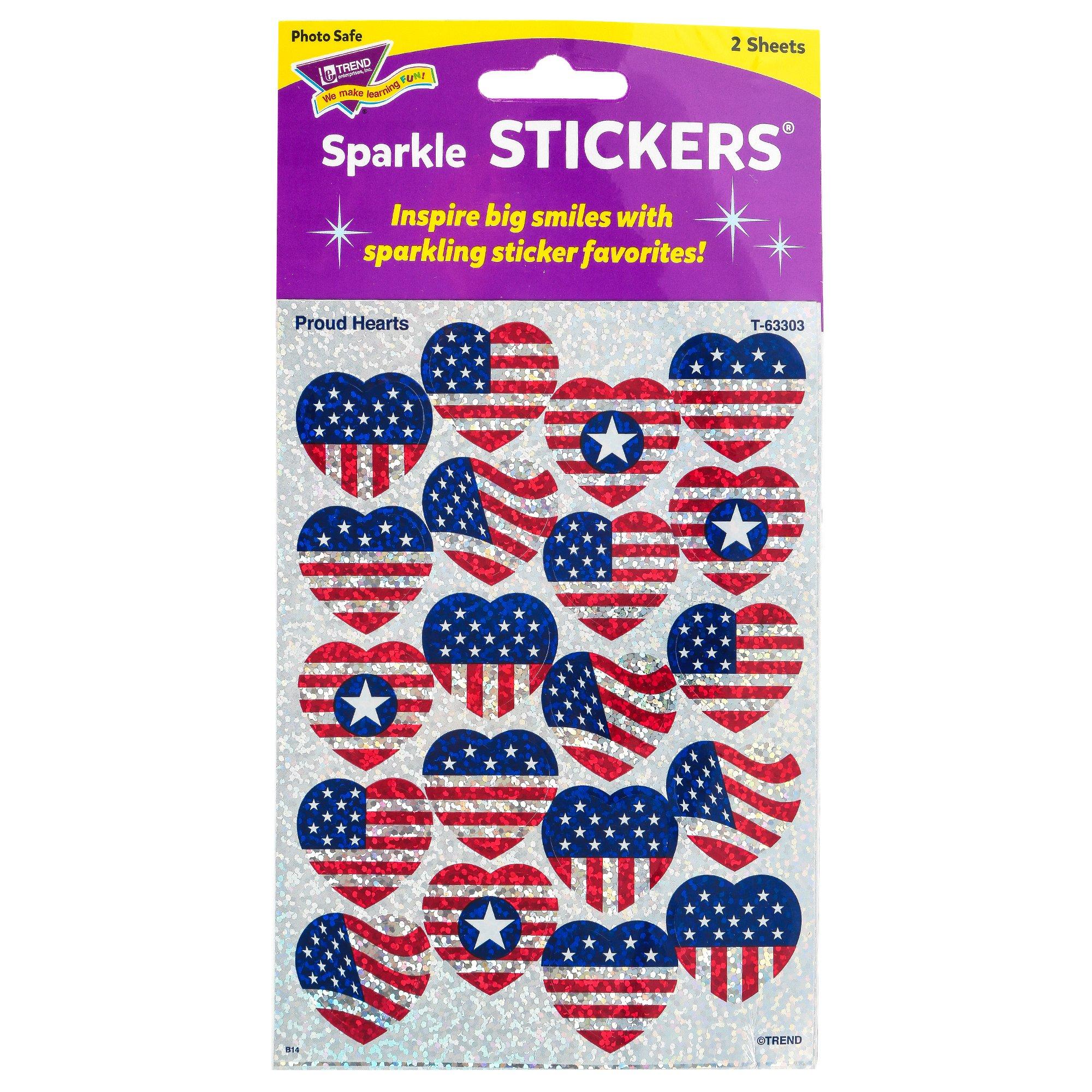 TREND enterprises, Inc., Proud Hearts Sparkle Stickers®, 40 Stickers ...