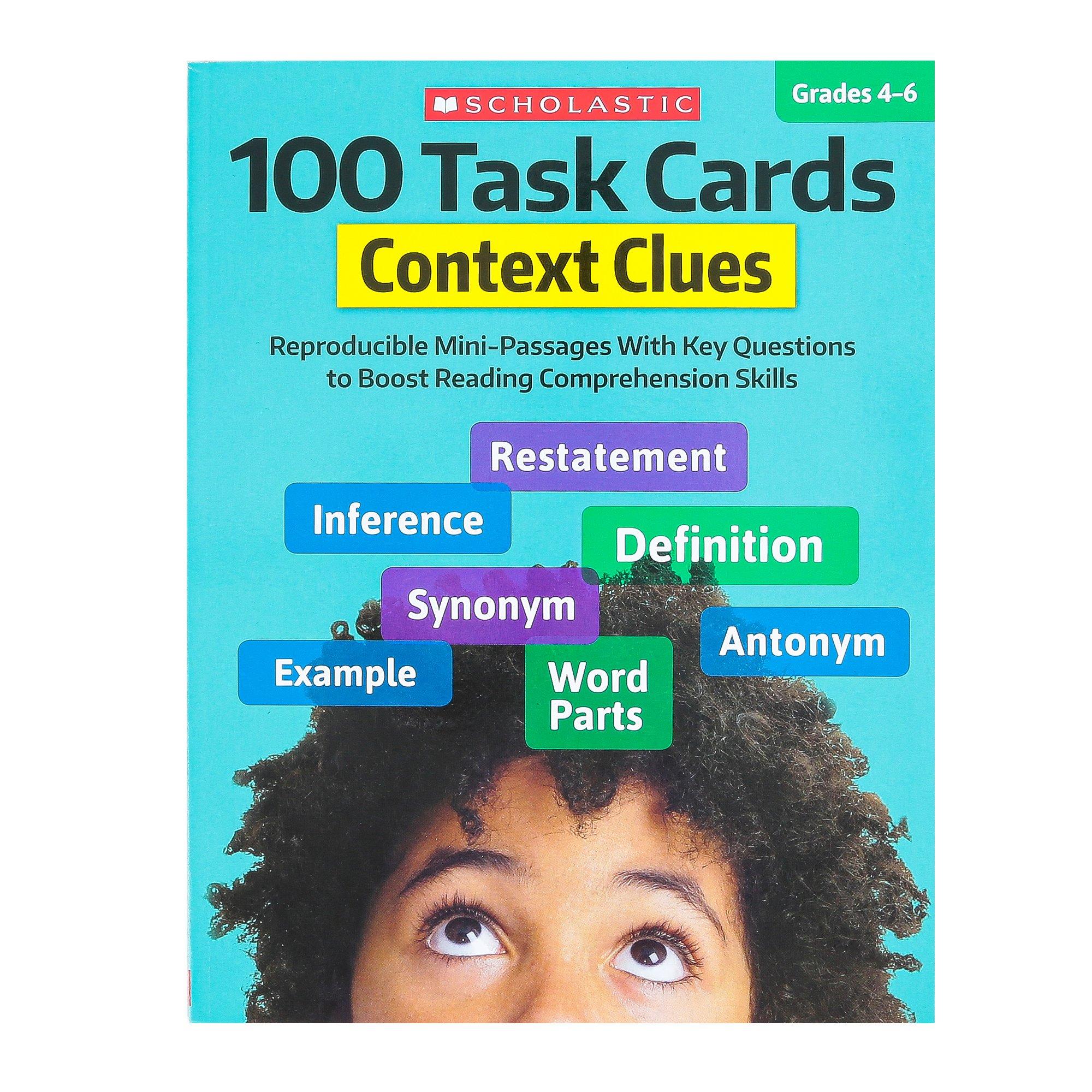 100 Task Cards Context Clues Activity Book, 80 Pages, Grades 4-6 ...