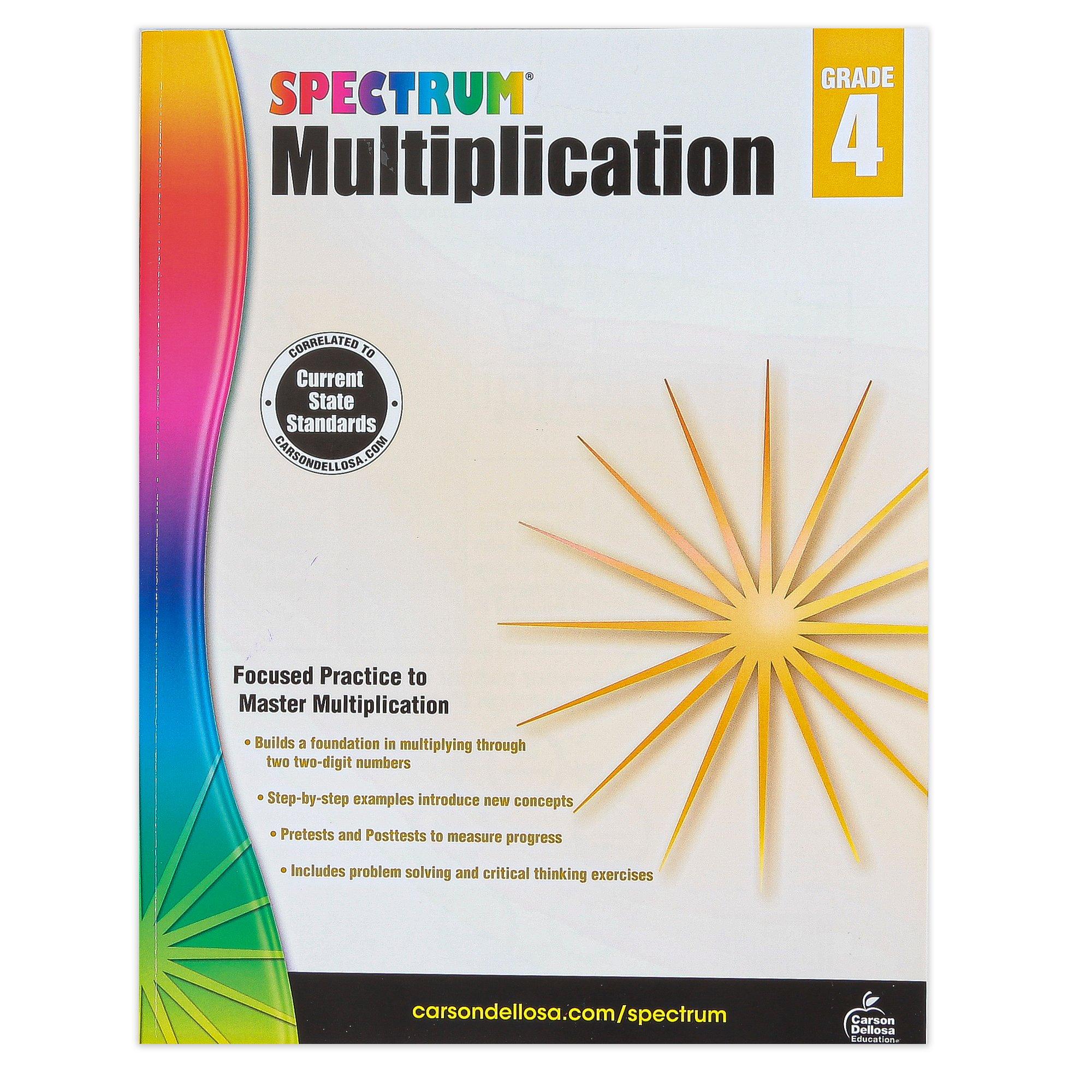 Spectrum Multiplication Workbook, Grade 4, 96 Pages, Ages 9-10 | Mardel ...