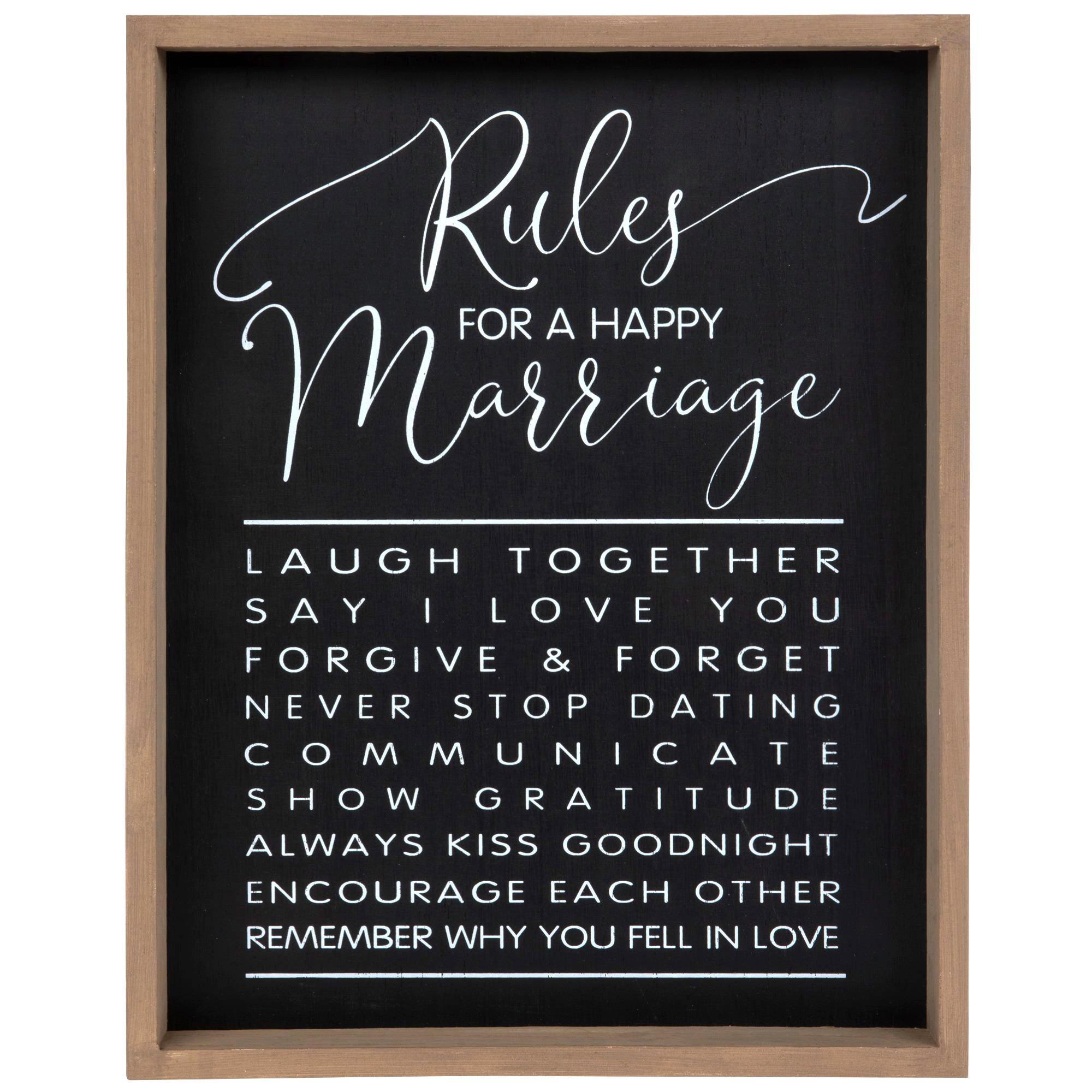 Rules Poster For A Happy Marriage
