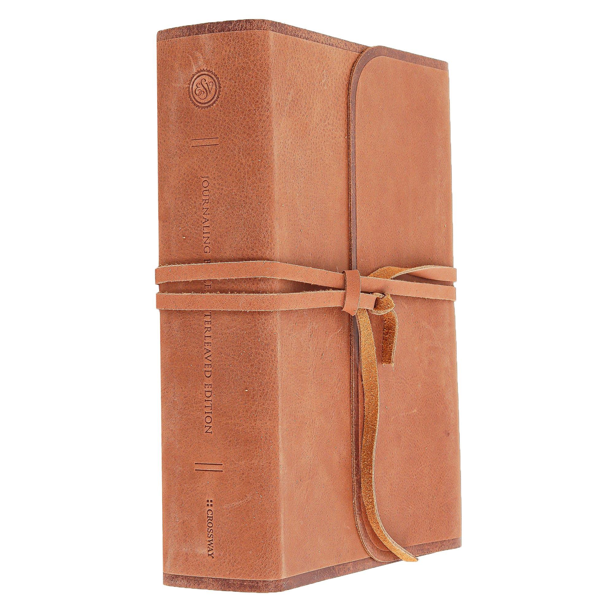 ESV Journaling Bible, Interleaved Edition, Natural Leather, Brown ...