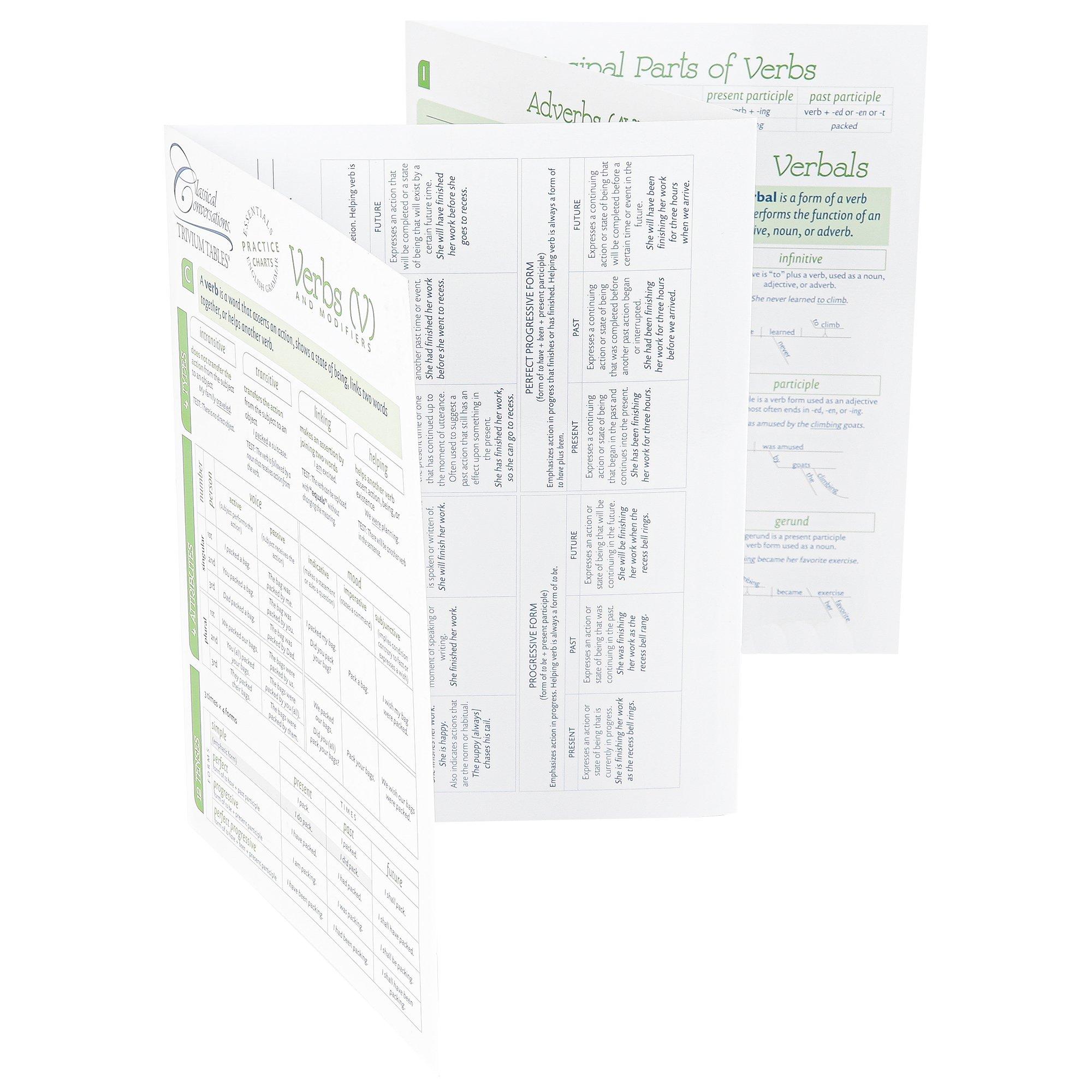 Trivium Tables Essentials Verbs, Laminated Guide, Grades 4-8 | Mardel ...