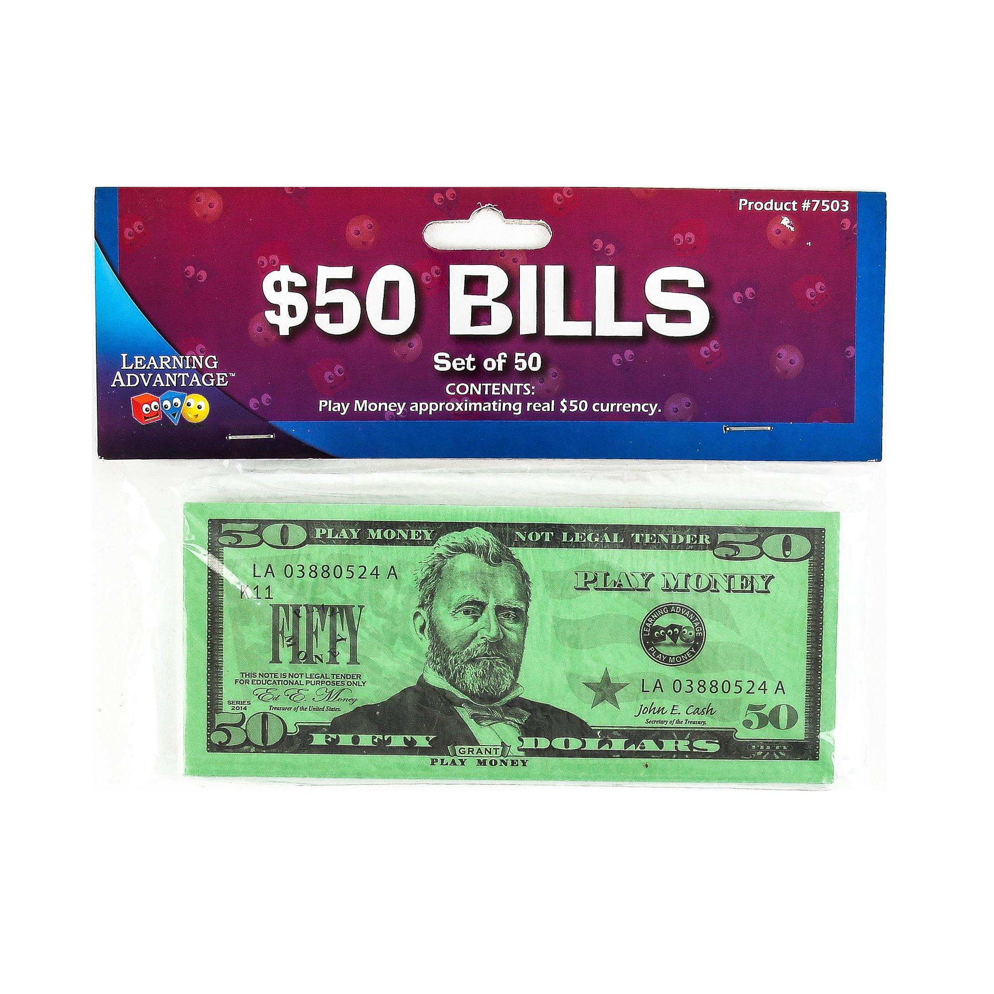 Fifty Dollar Bill Play Money, Set of 100 | Mardel | 3942455