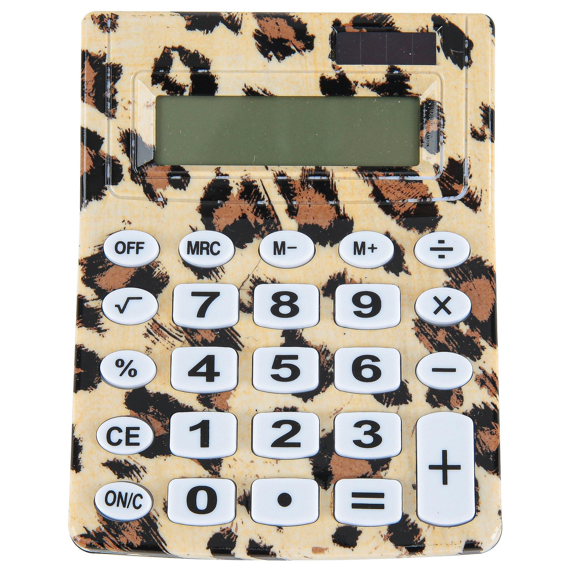 Fiddlestix Paperie, Desk Calculator, Leopard Print, 3 3/4 x 5 inches ...