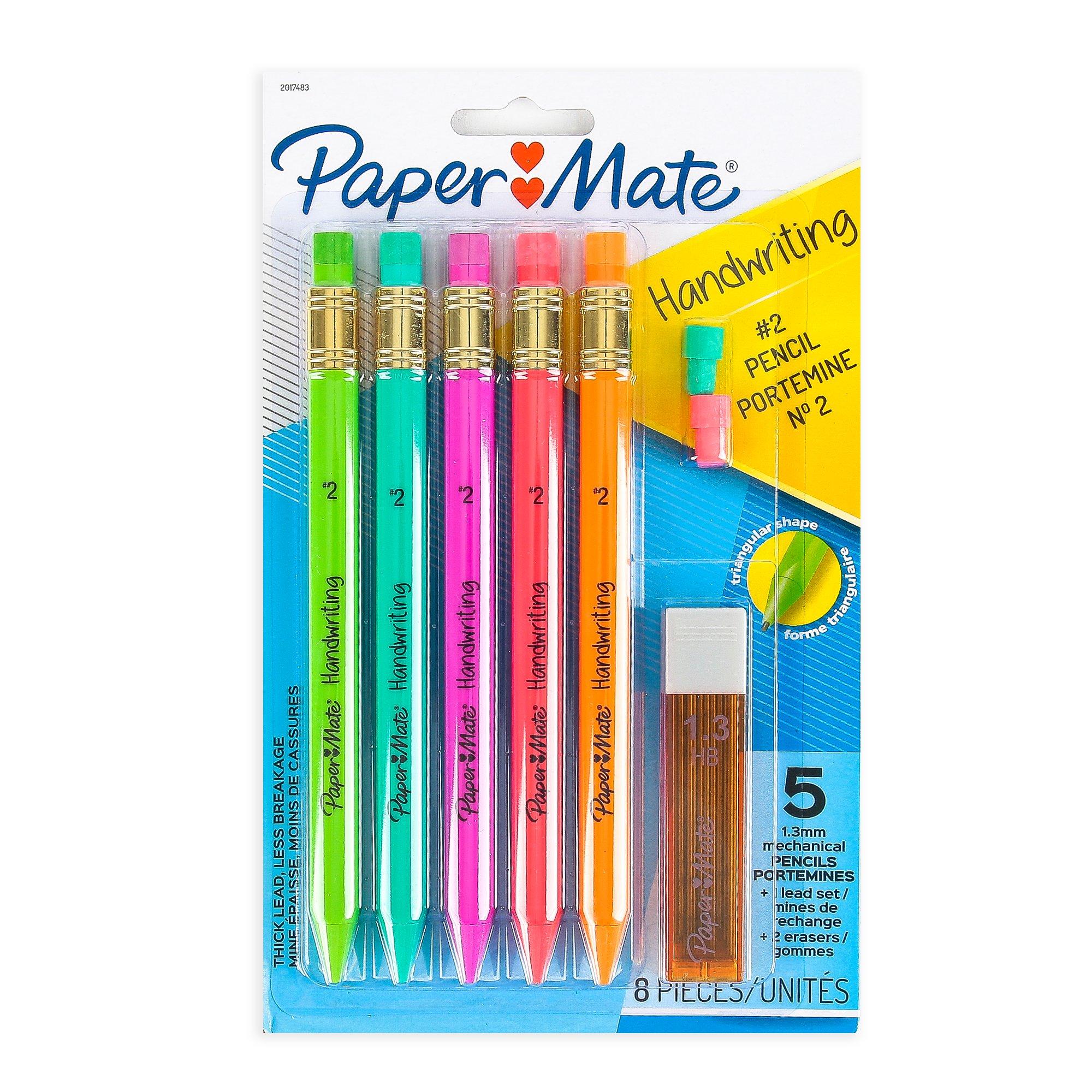 Paper Mate, Handwriting Triangular Mechanical Pencil Set, 8 Pieces ...